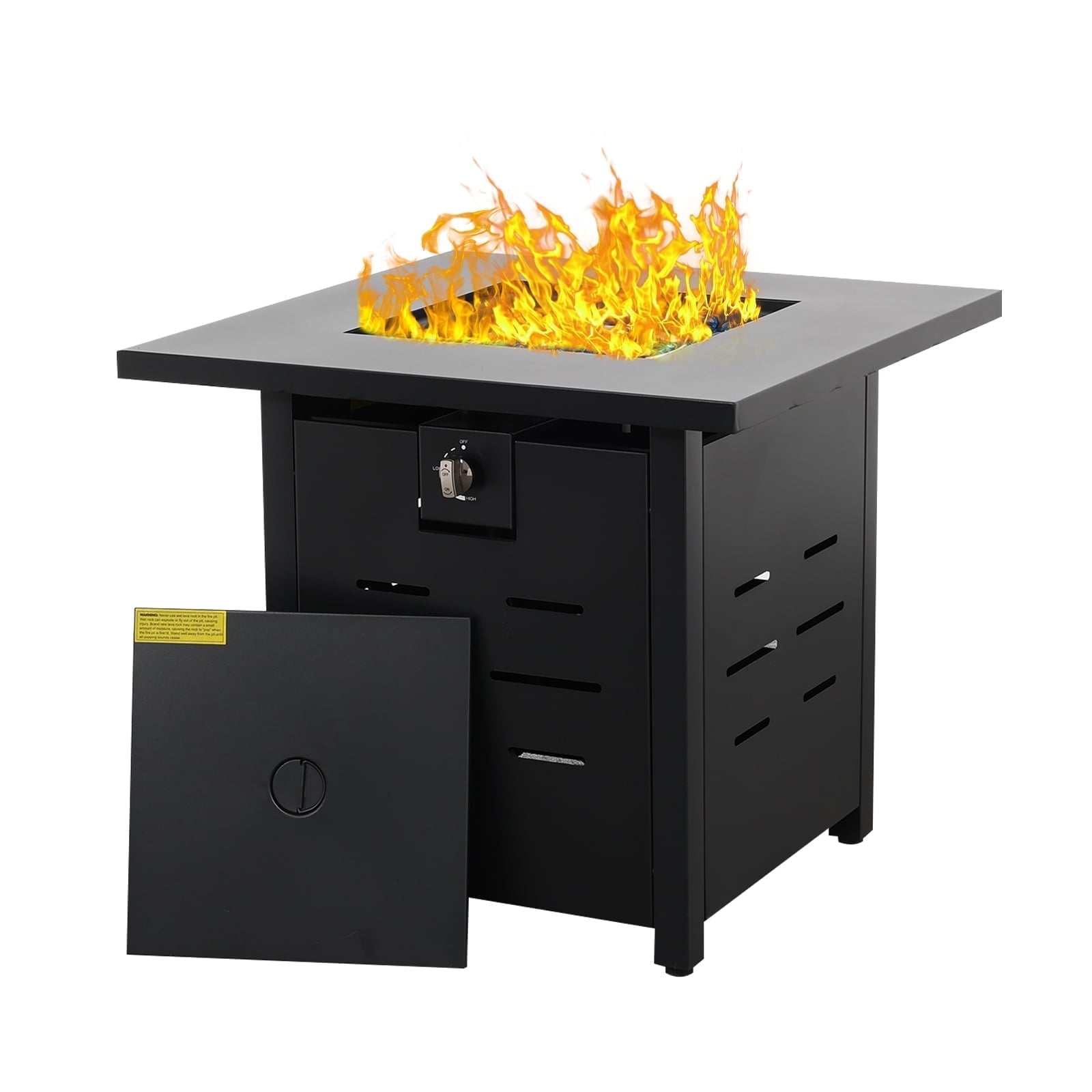 Waroom 28" Steel Propane Fire Pit Table, 50000 BTU Outdoor Gas Firepit Table for Patio with ...