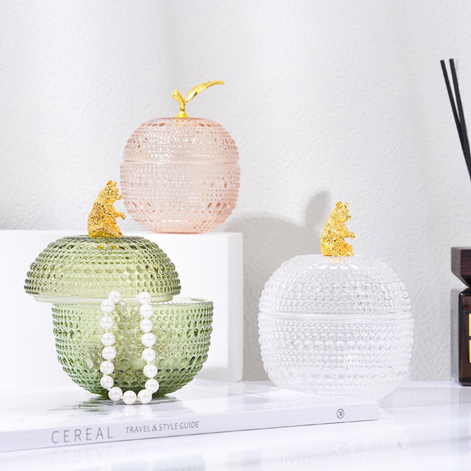 Waroomhosue Desktop Organizer Apple-shape Multipurpose Transparent ...