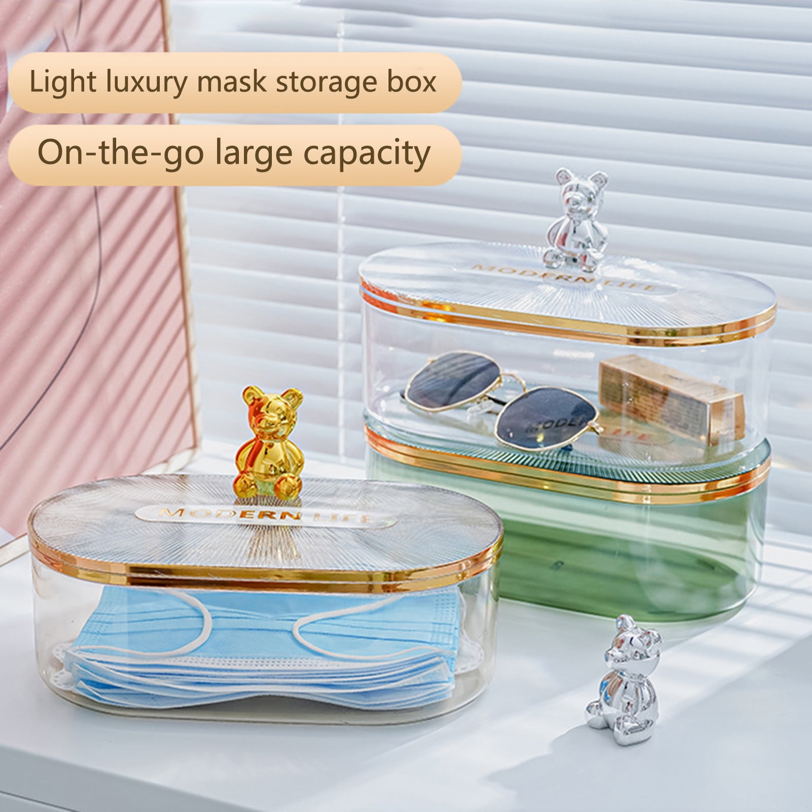 Waroomhosue Multipurpose Storage Box with Lid Transparent Acrylic Cute ...