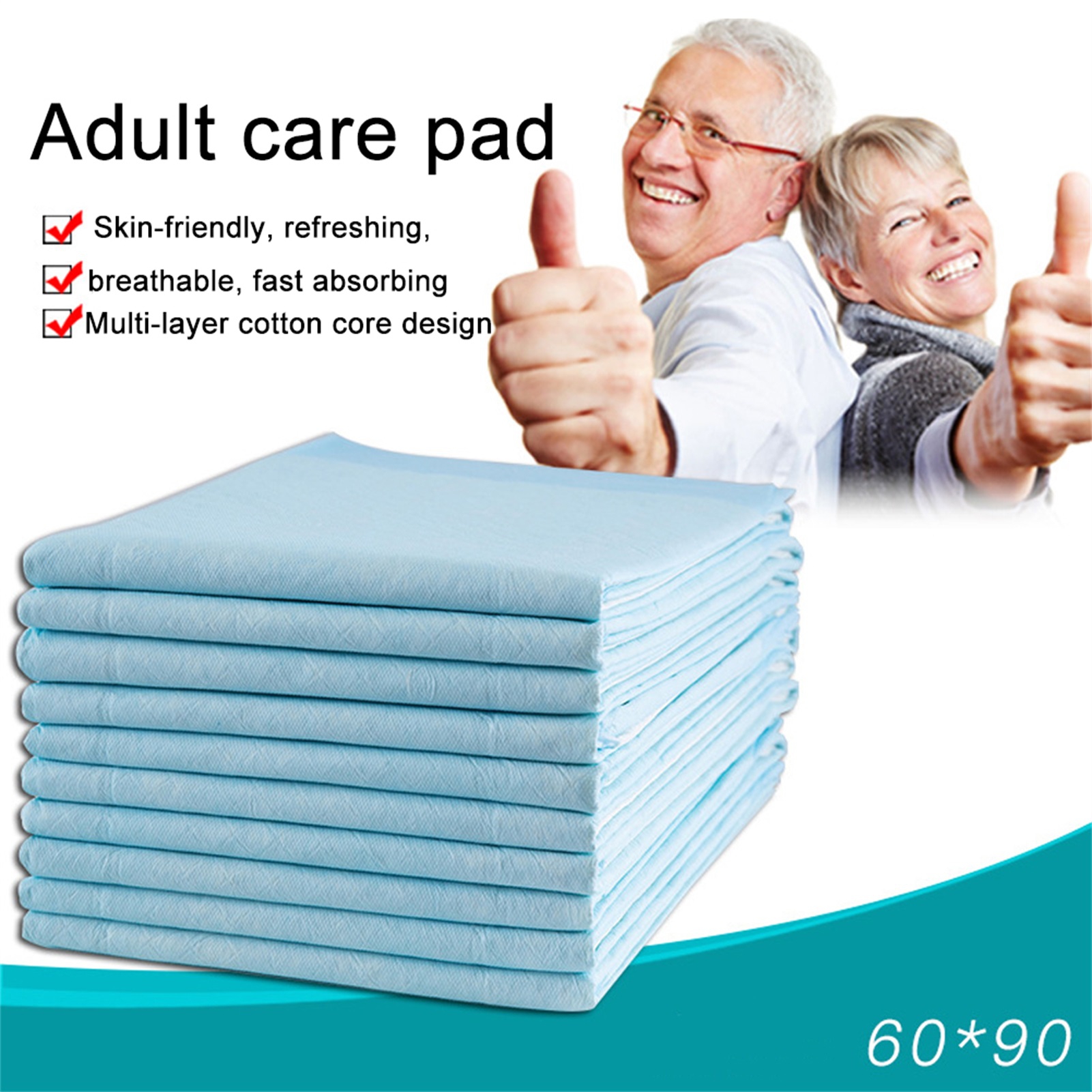 Waroomhouse 10 Count Disposable Bed Pads 23.62" x 35.43", Thicken ...