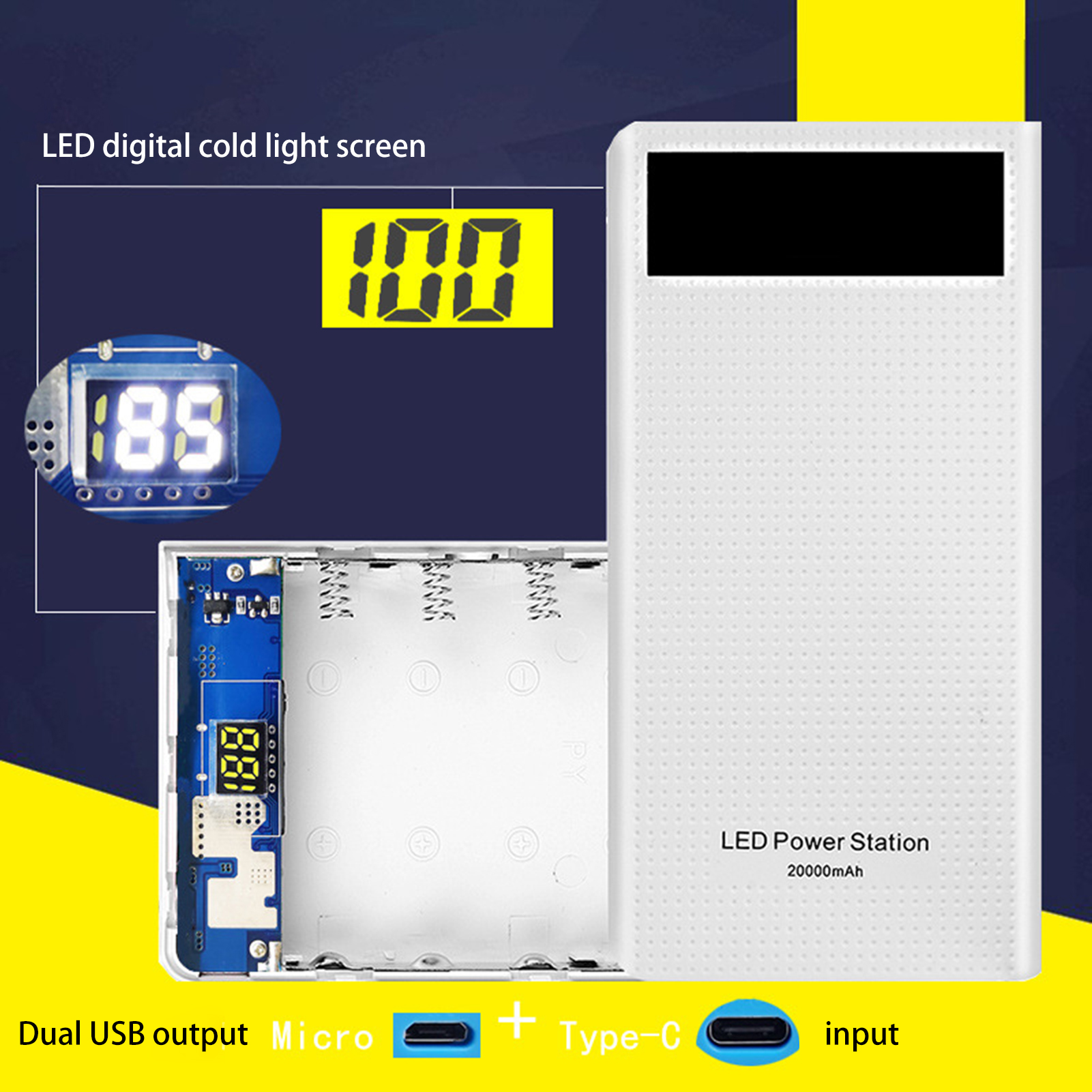 Waroomhouse 18650 Battery Box Overcharge Overcurrent Protection Dual ...