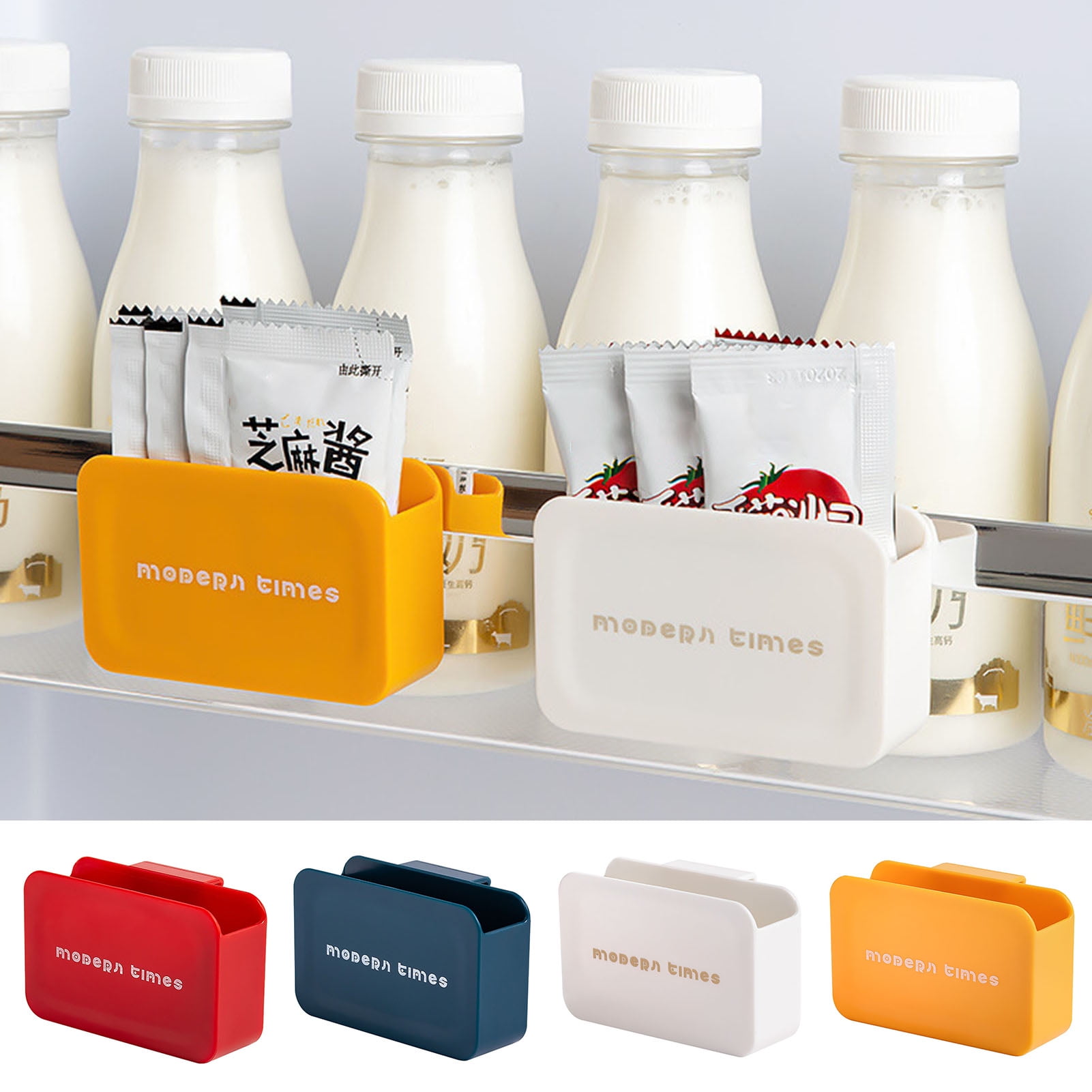 Waroomhouse 2 Pcs Fridge Spice Storage Racks Deep Left/Right Moveable ...