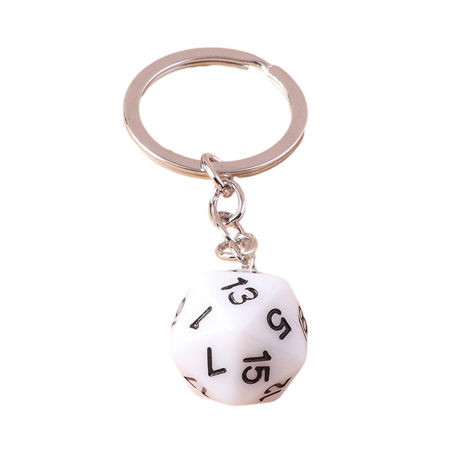 Waroomhouse 20-sided Dice Keychain Stainless Steel Dice Keychain 20 ...