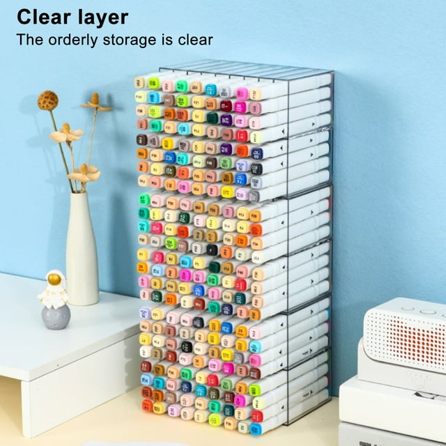 Waroomhouse Acrylic Marker Storage Rack Acrylic Double Layer Mark Pen ...