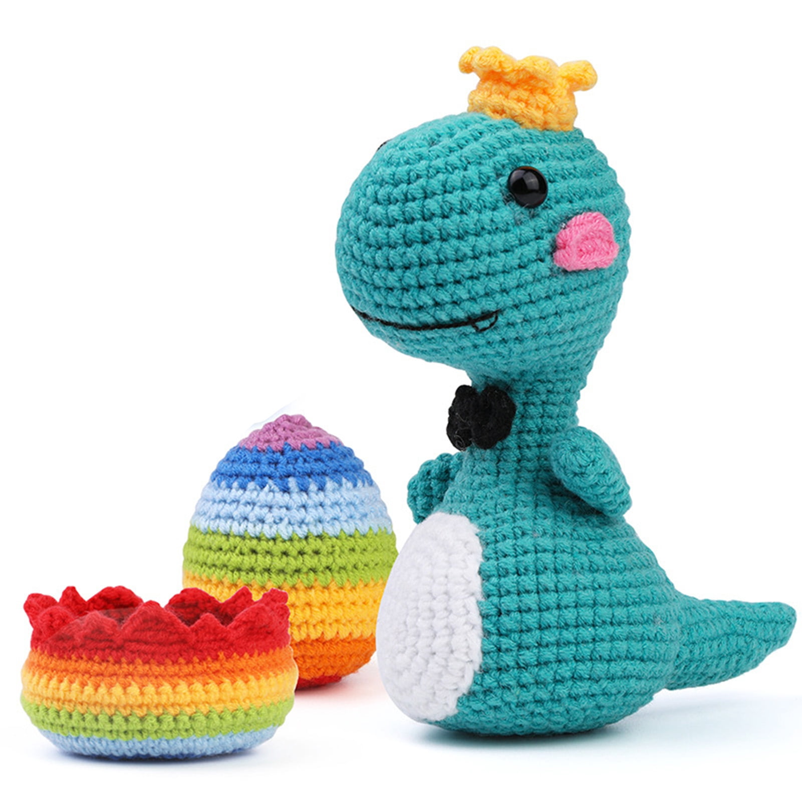 Waroomhouse Beginner Crochet Kit Dinosaur Knitting Kit Dinosaur ...