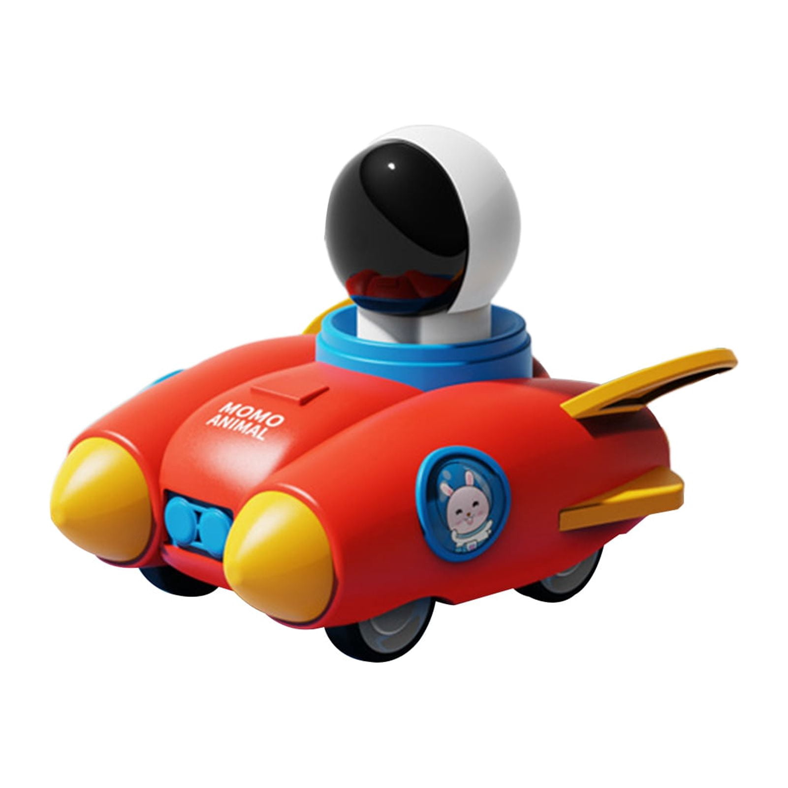 Waroomhouse Cartoon Rocket Push Pull Toy Rocket Toy Car for Kids ...