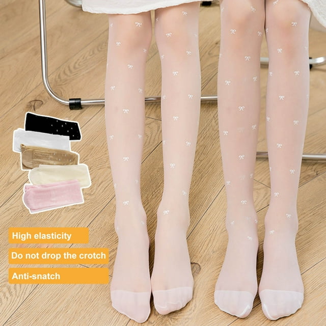 Waroomhouse Children Dance Stockings Ultra-thin Cute Bow Dot ...