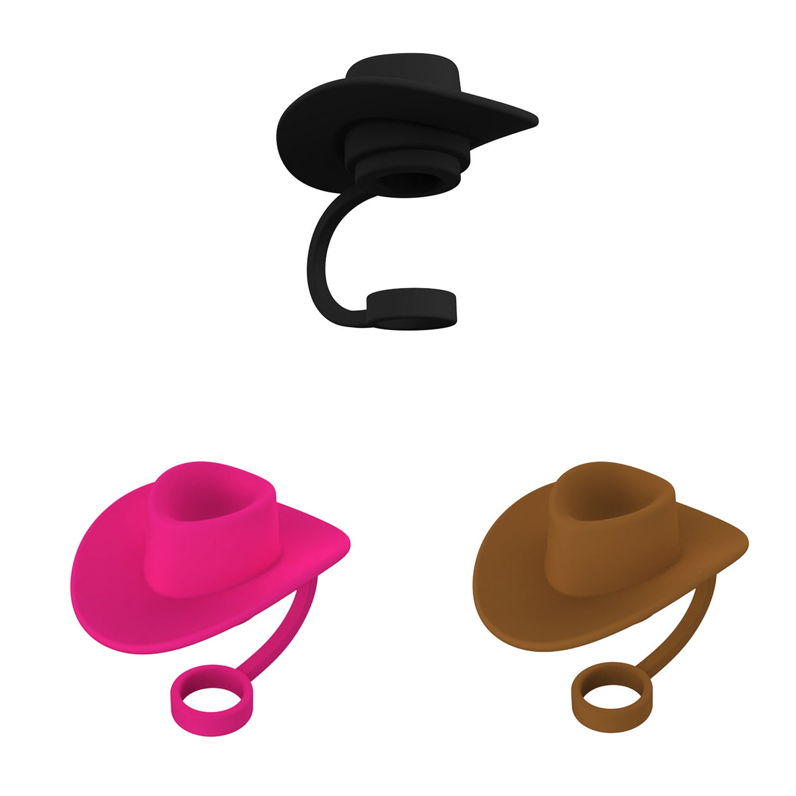 Waroomhouse Cowboy Hat Straw Plug Straw Cover 4pcs Cowboy Hat Straw Cover for Cup Decor 10mm ...