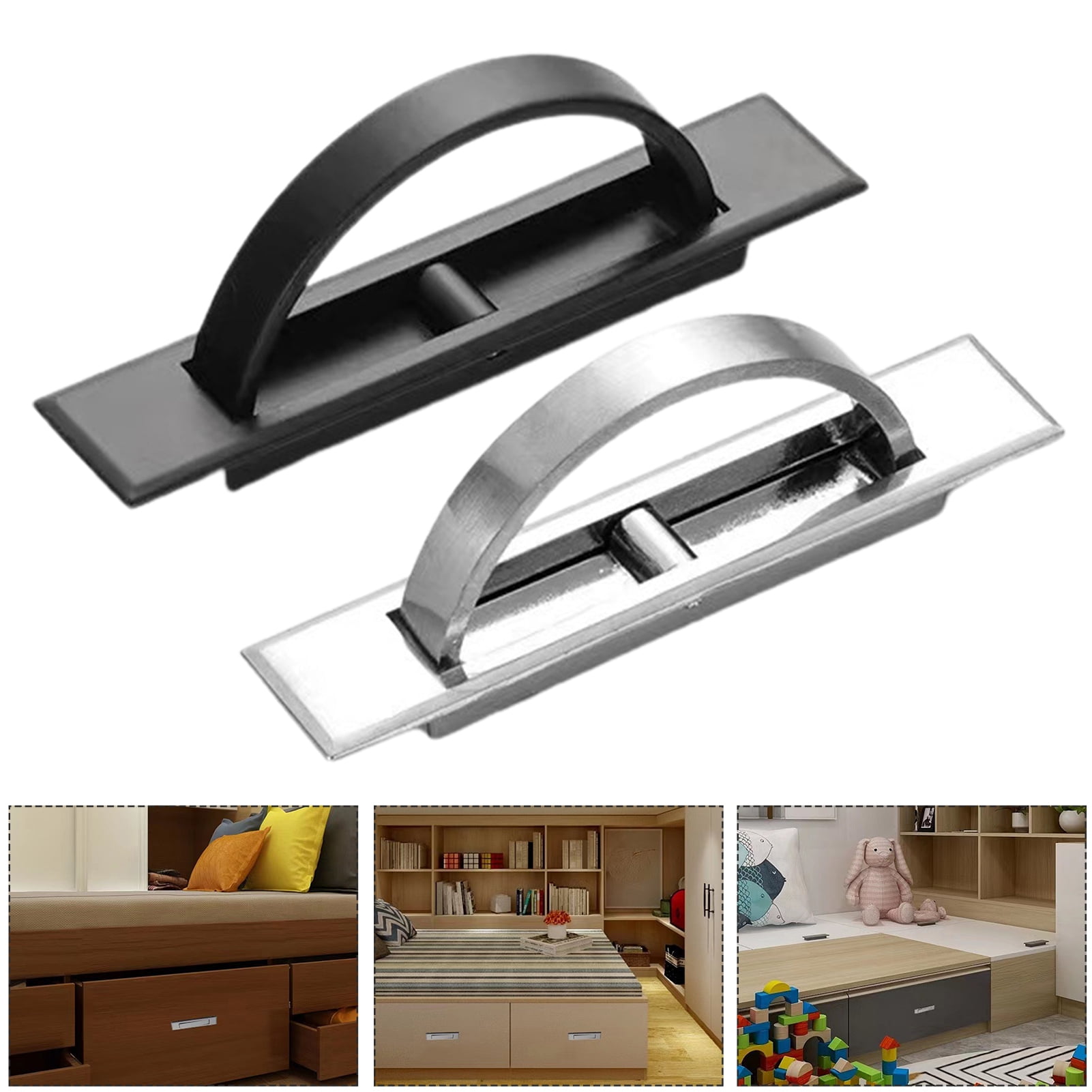 Waroomhouse Door Pull Handles 2Pcs Set Hidden Cupboard - Rustproof ...