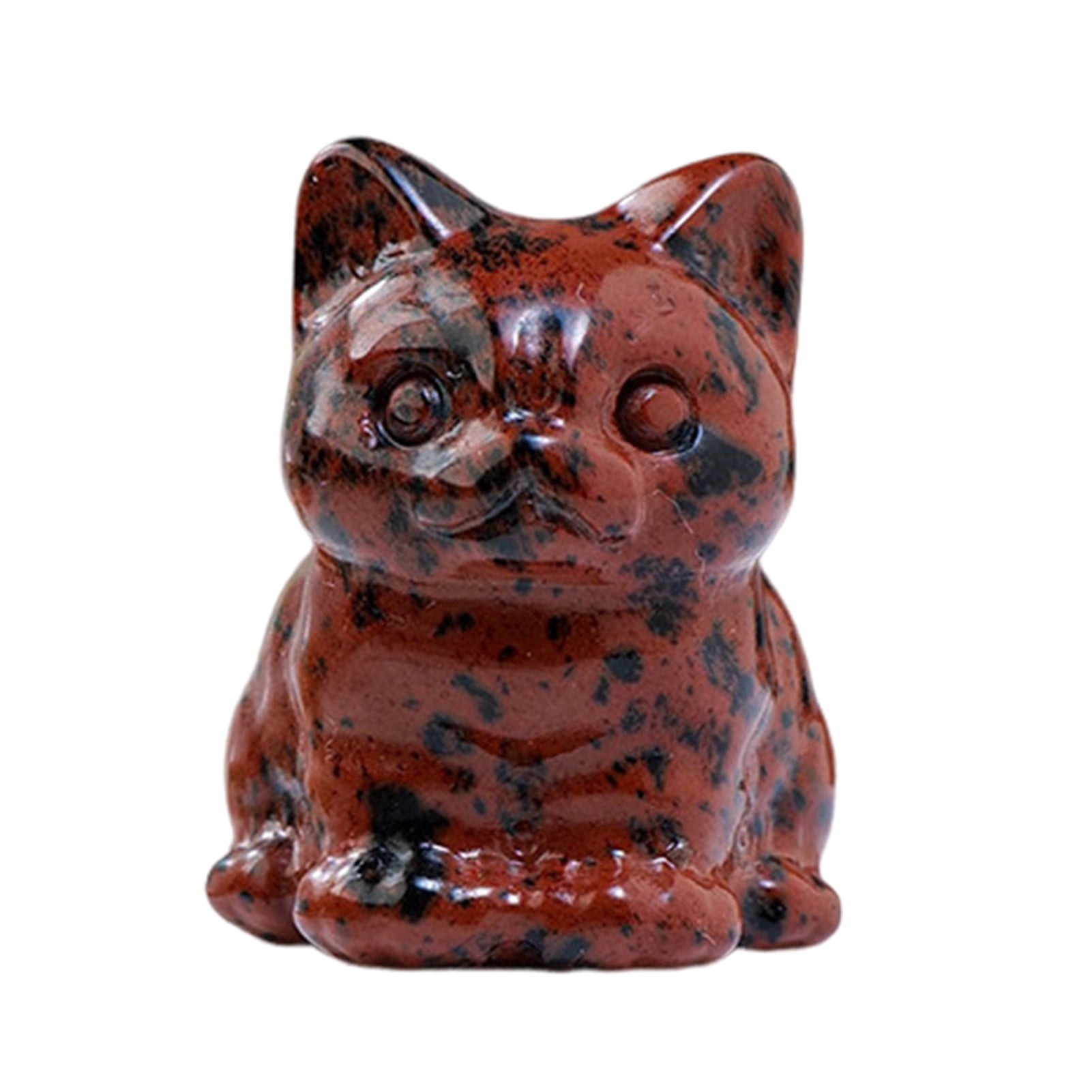 Waroomhouse Faux Crystal Statue Faux Crystal Cat Statue Adorable ...