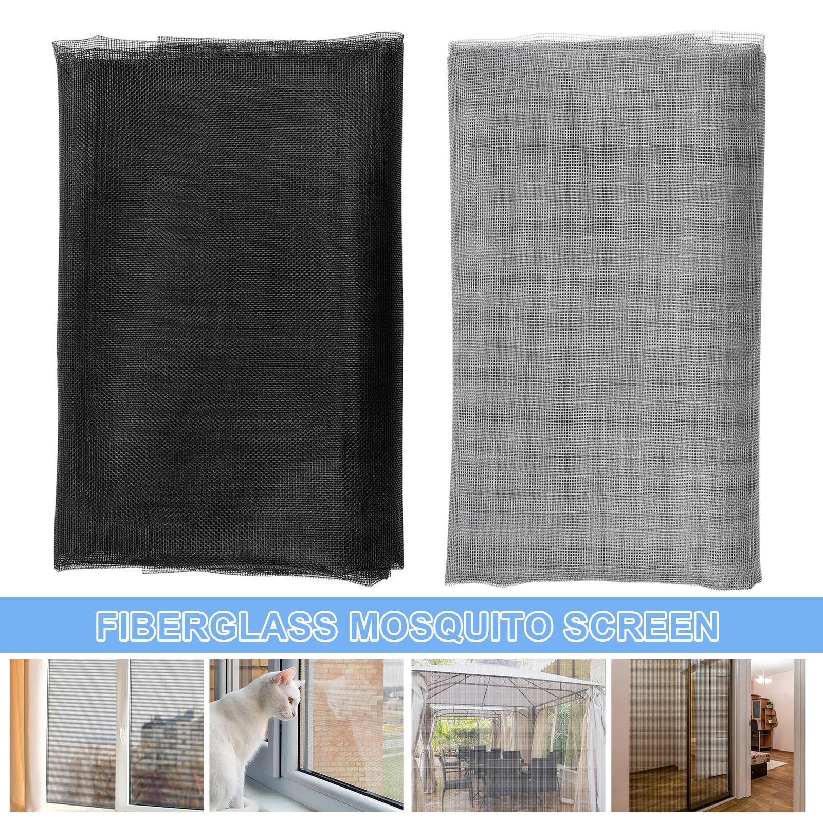 Waroomhouse Fiberglass Window Screen Door Mesh - Easy Installation Cut ...
