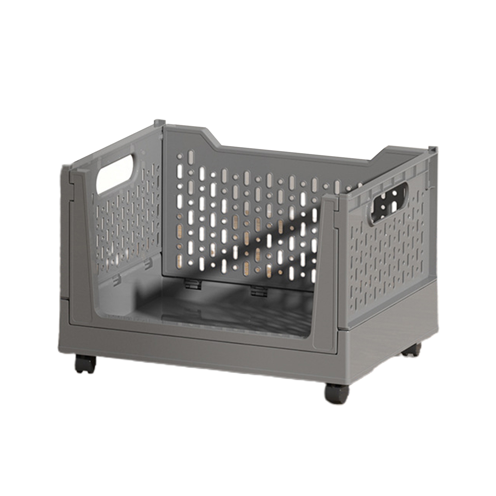 Waroomhouse Foldable Storage Basket with Wheels Simple Elegant Storage ...