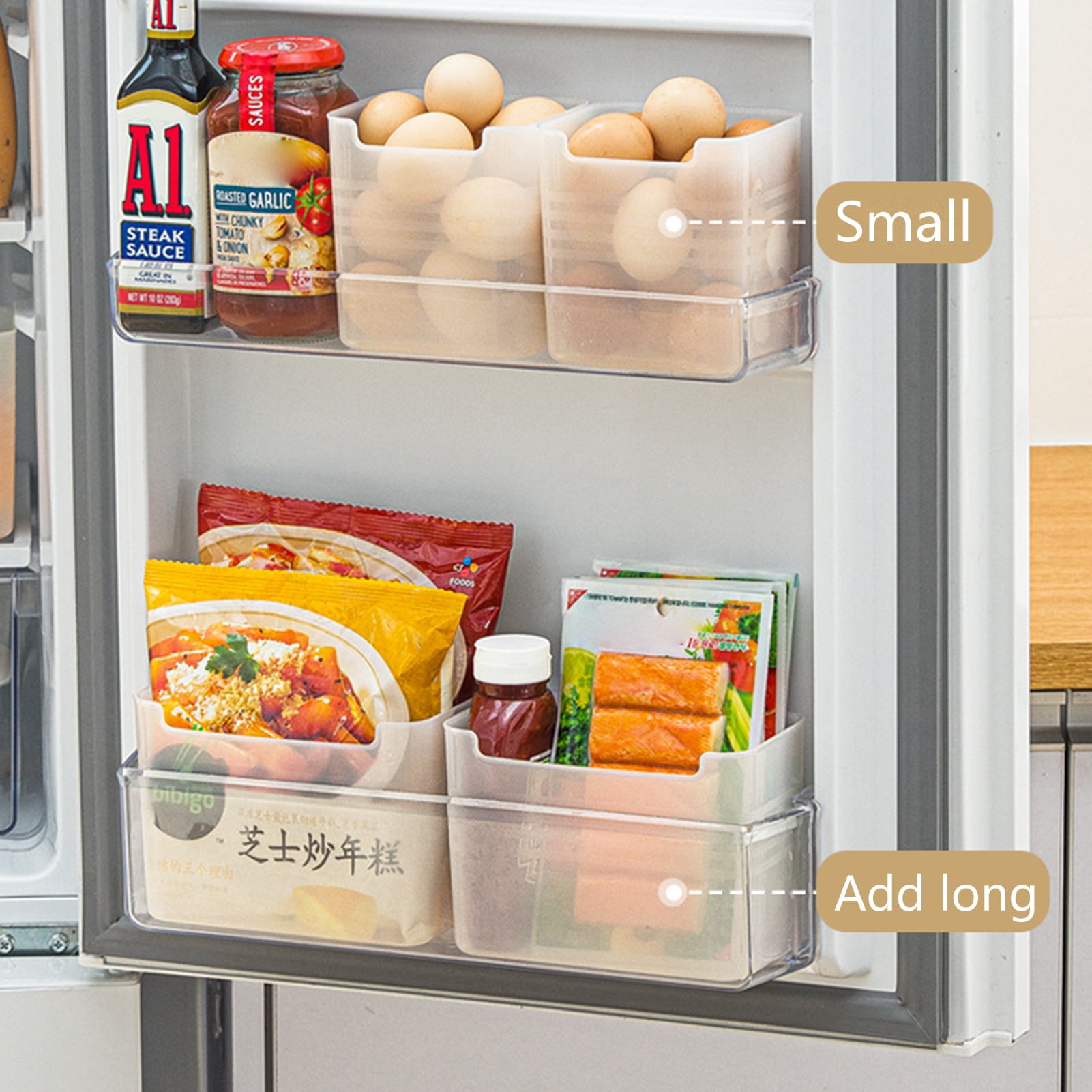 Waroomhouse Fridge Organizer Large Capacity Transparent PP Material ...