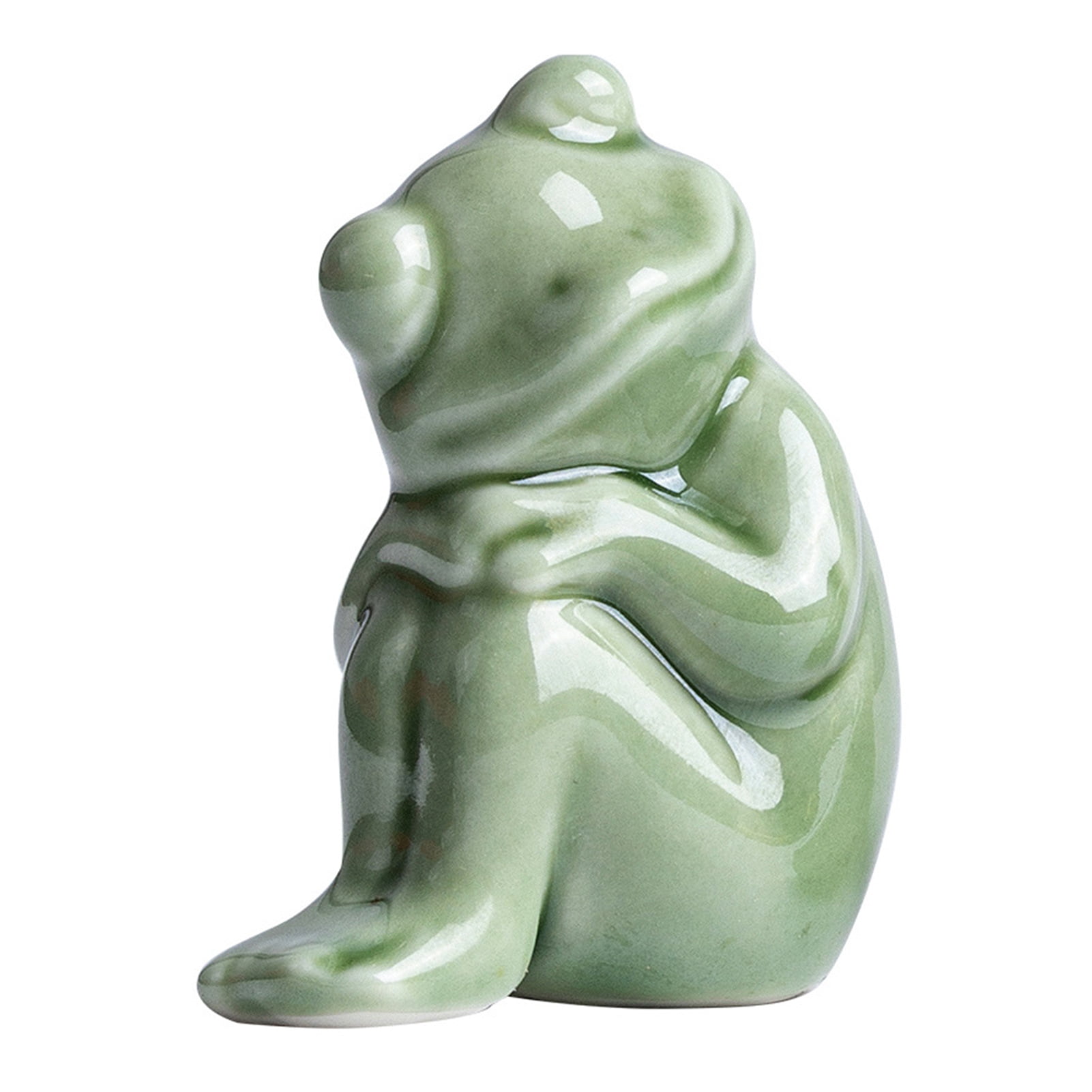 Waroomhouse Frog Toilet Bolt Cover Ceramic Frog Figurine Toilet Floor ...