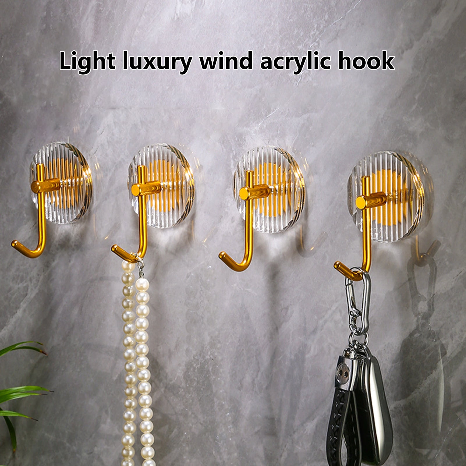 Waroomhouse Hanging Hook with Glue Self-Adhesive Wall-mounted Bathroom ...