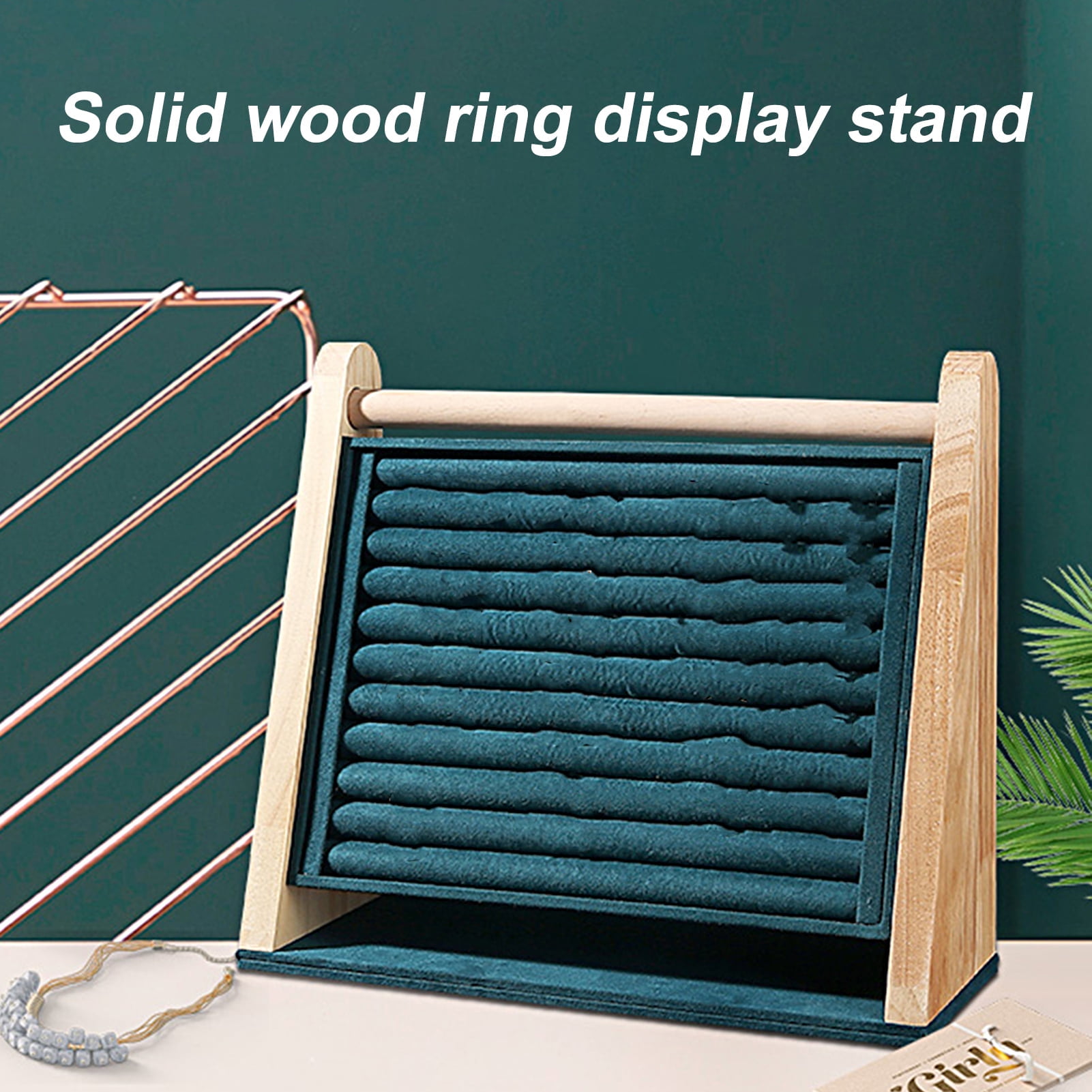 Waroomhouse Jewelry Storage Rack Faux Suede Large Capacity Anti ...