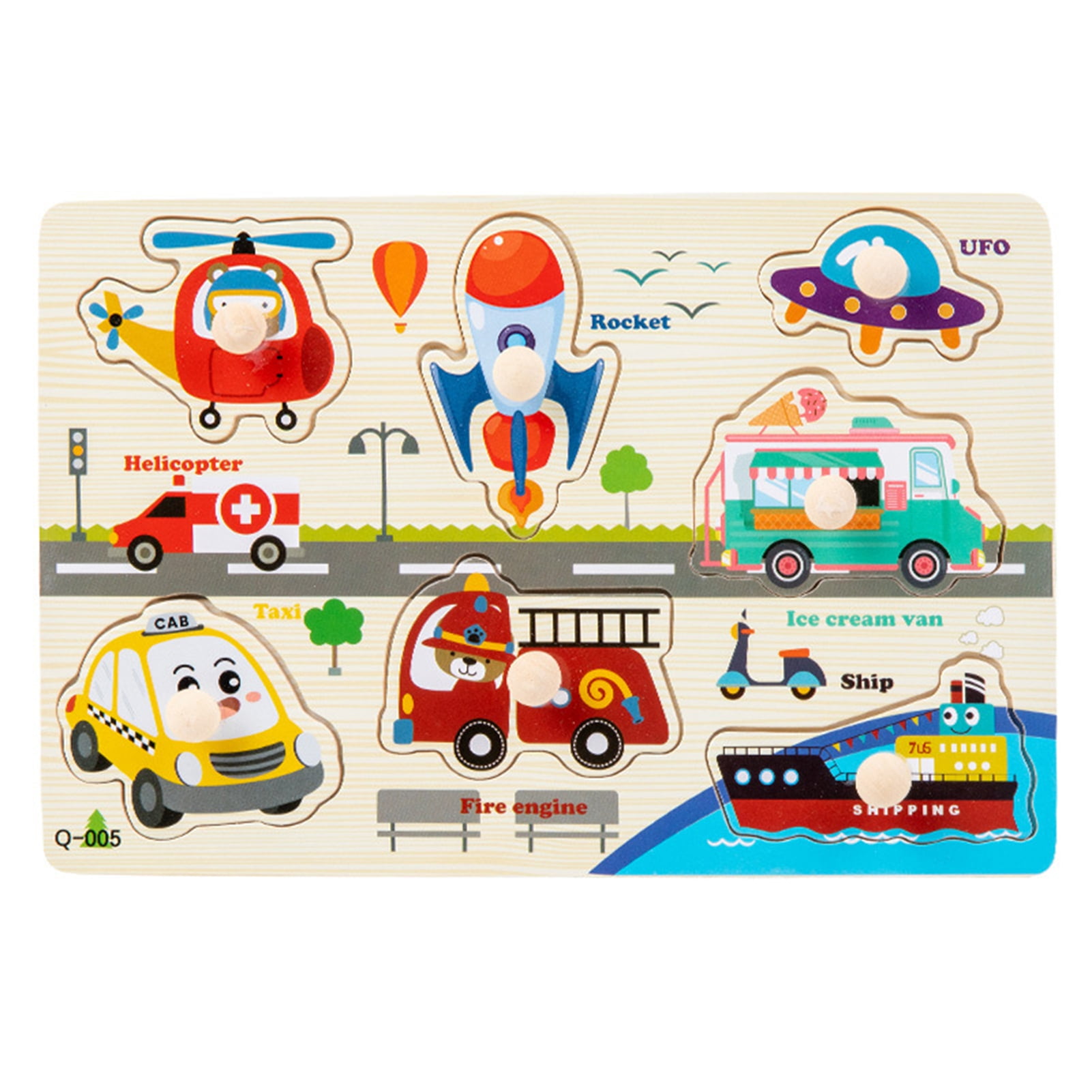 Waroomhouse Matching Puzzle Fruit Animal Pattern Puzzle Game Wooden ...