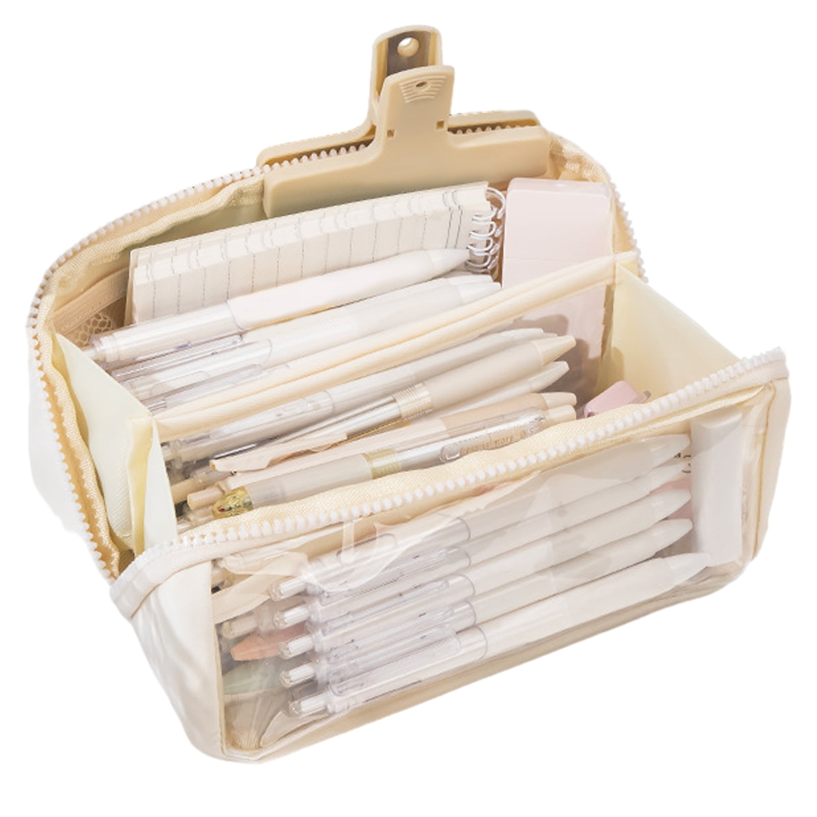 Waroomhouse Mesh Pocket Pencil Bag Pencil Case 3 Layers Large Capacity ...