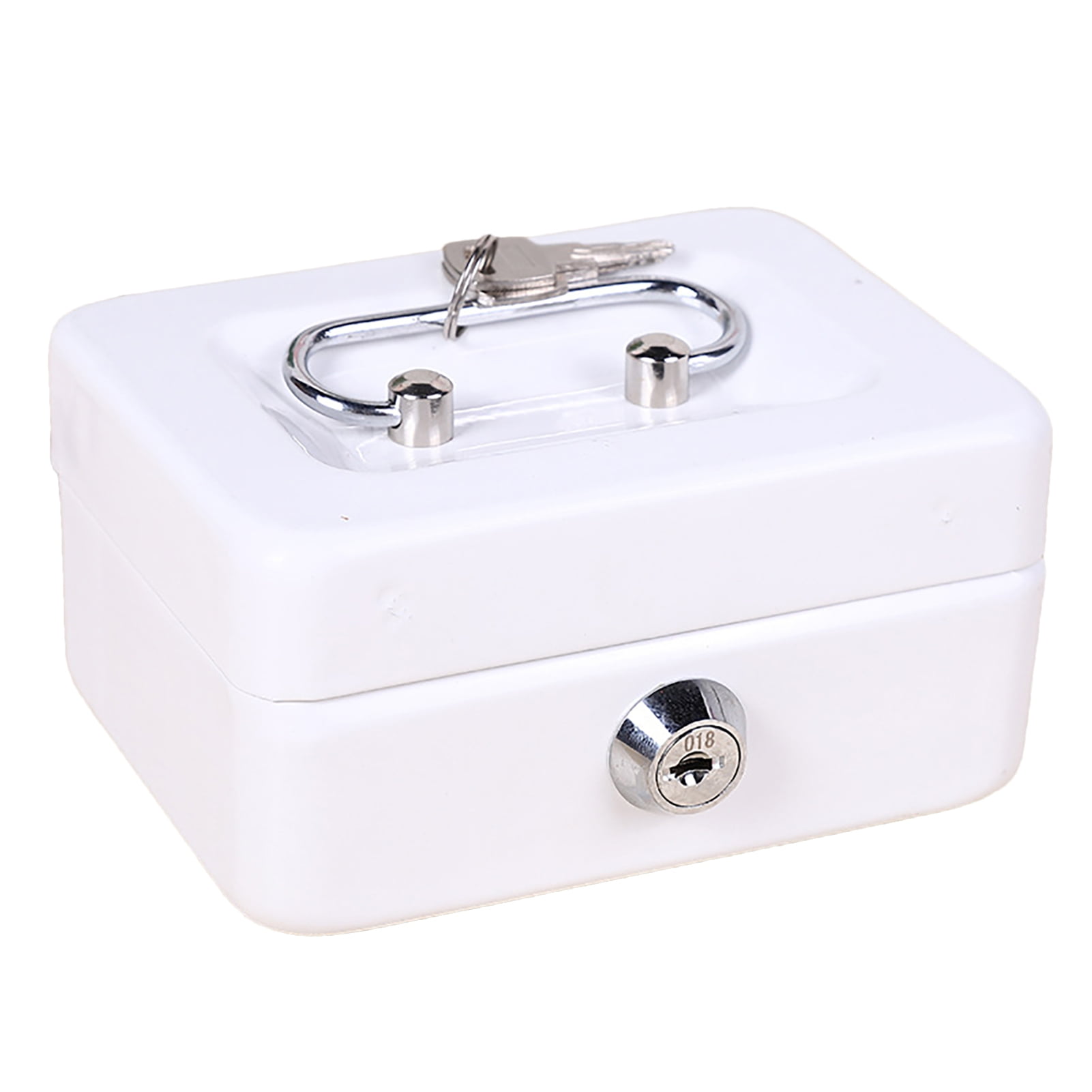 Waroomhouse Mini Cash Box with Handle Cash Lock Box Compact Shock-proof ...
