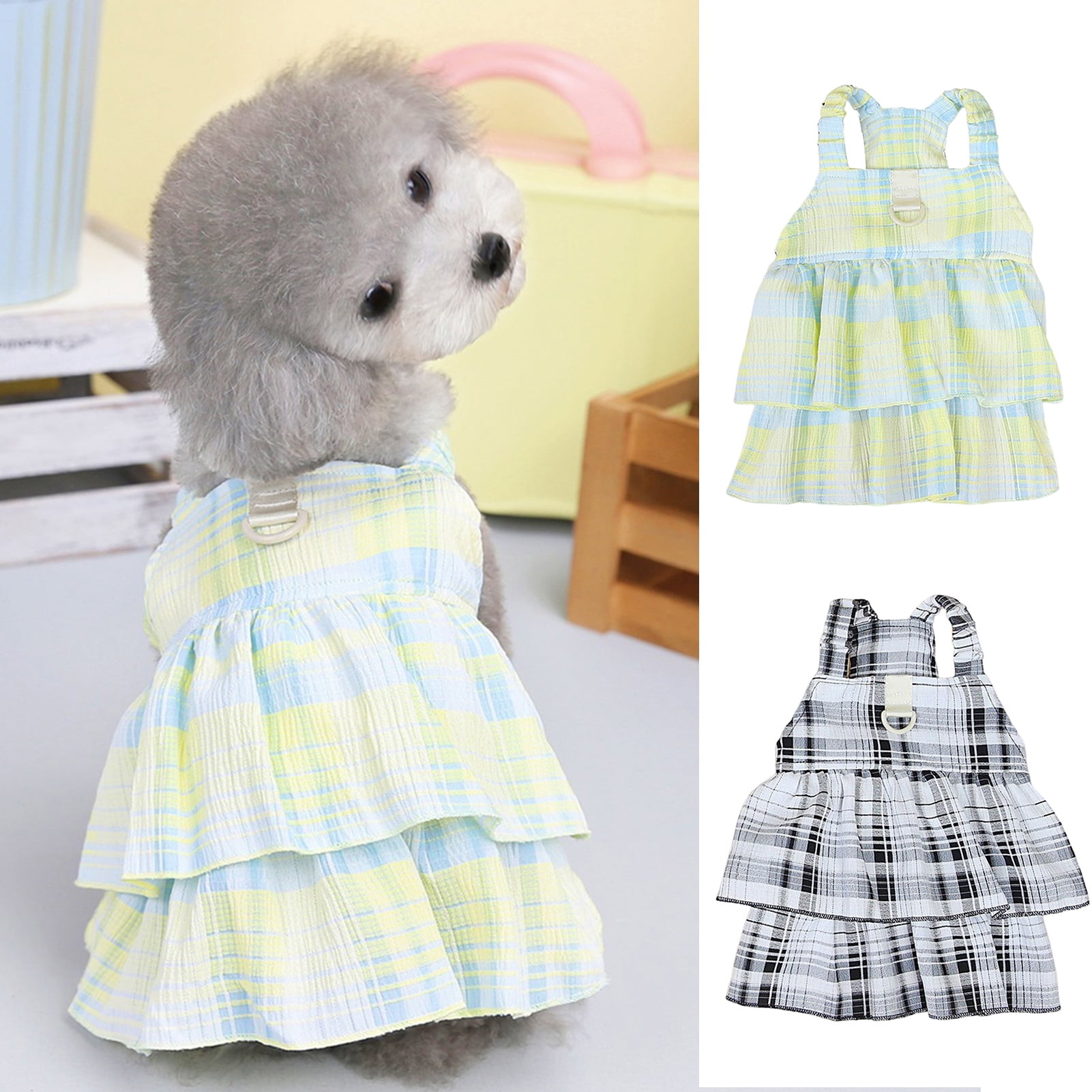 Waroomhouse Pets Clothes with Towing Ring Cake Hem Princess Soft Anti ...