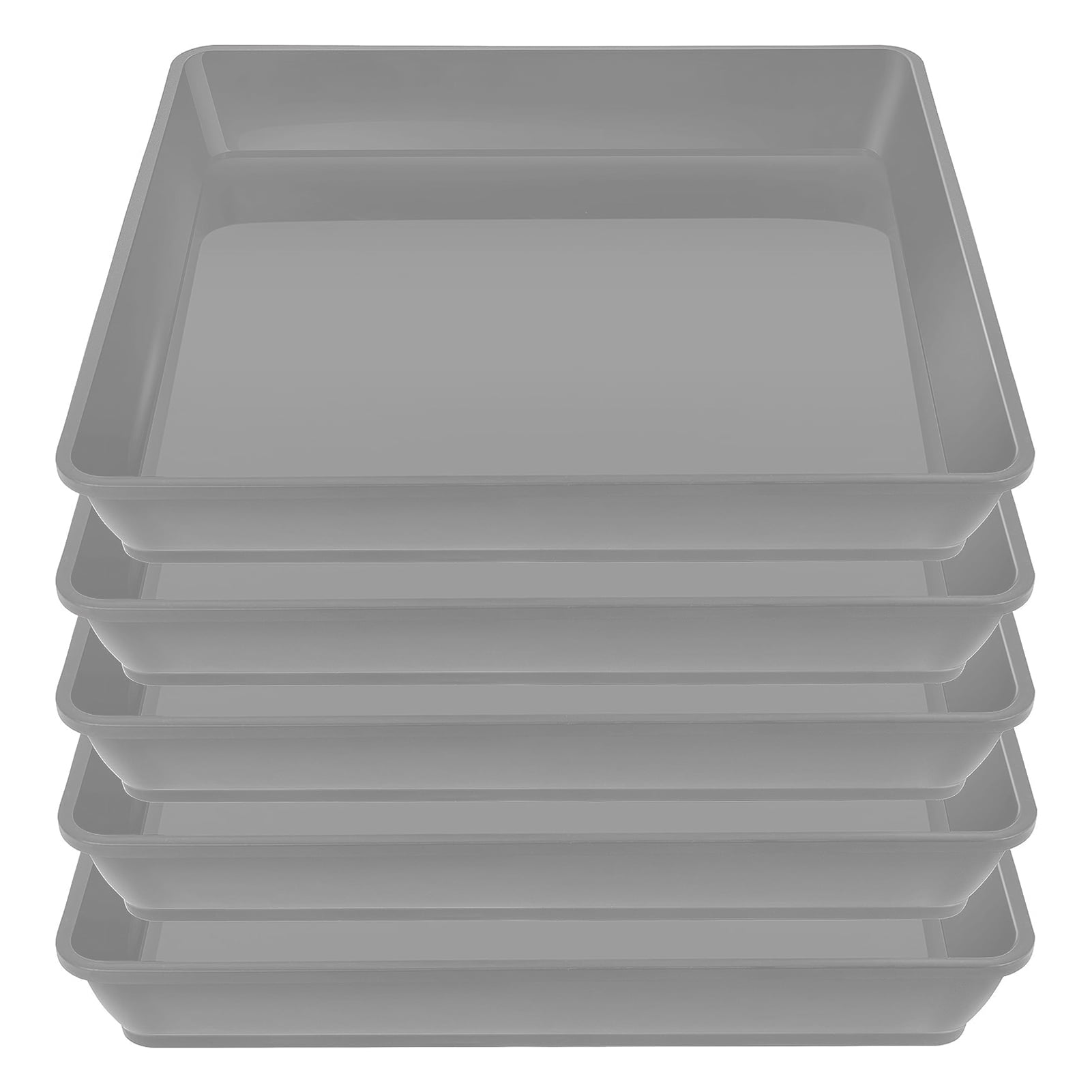 Waroomhouse Plastic Tray for Plants Square Plastic Plant Tray Set 5 ...