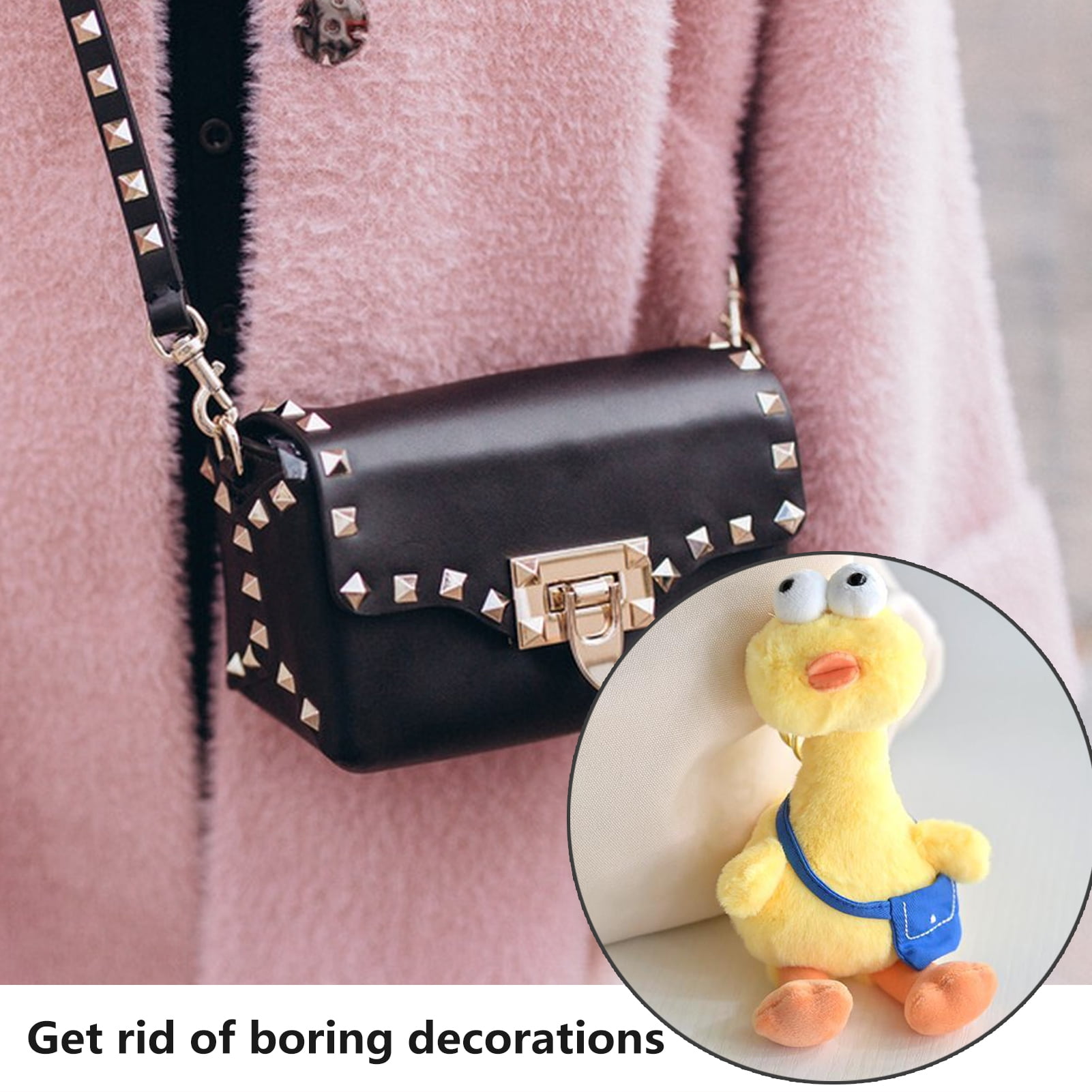 Waroomhouse Plush Duck Keychain Cartoon Duck Keychain Soft Adorable ...