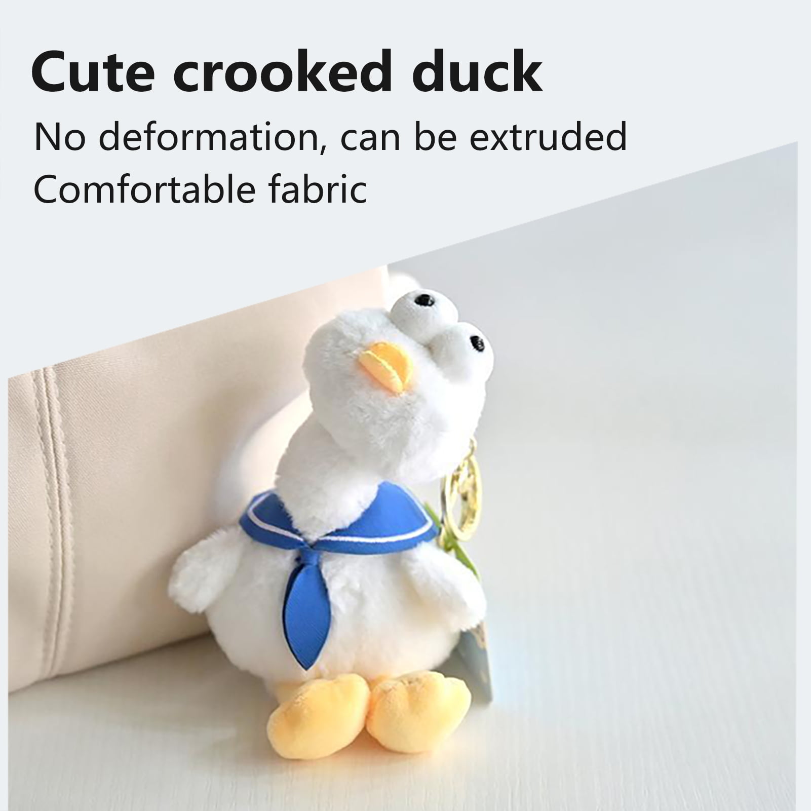 Waroomhouse Plush Duck Keychain Cartoon Duck Keychain Soft Adorable ...