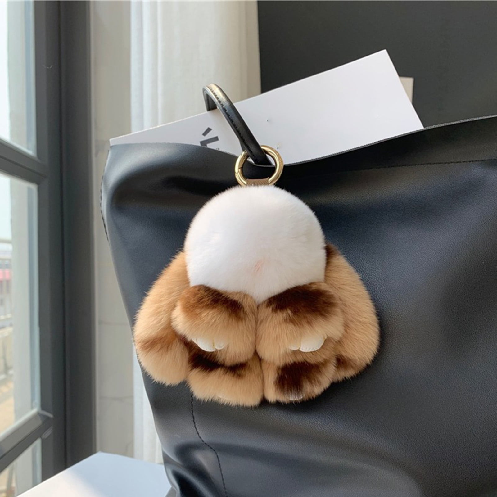 Waroomhouse Plush Rabbit Keychain Bag Accessories Rabbit Plush Pendant ...