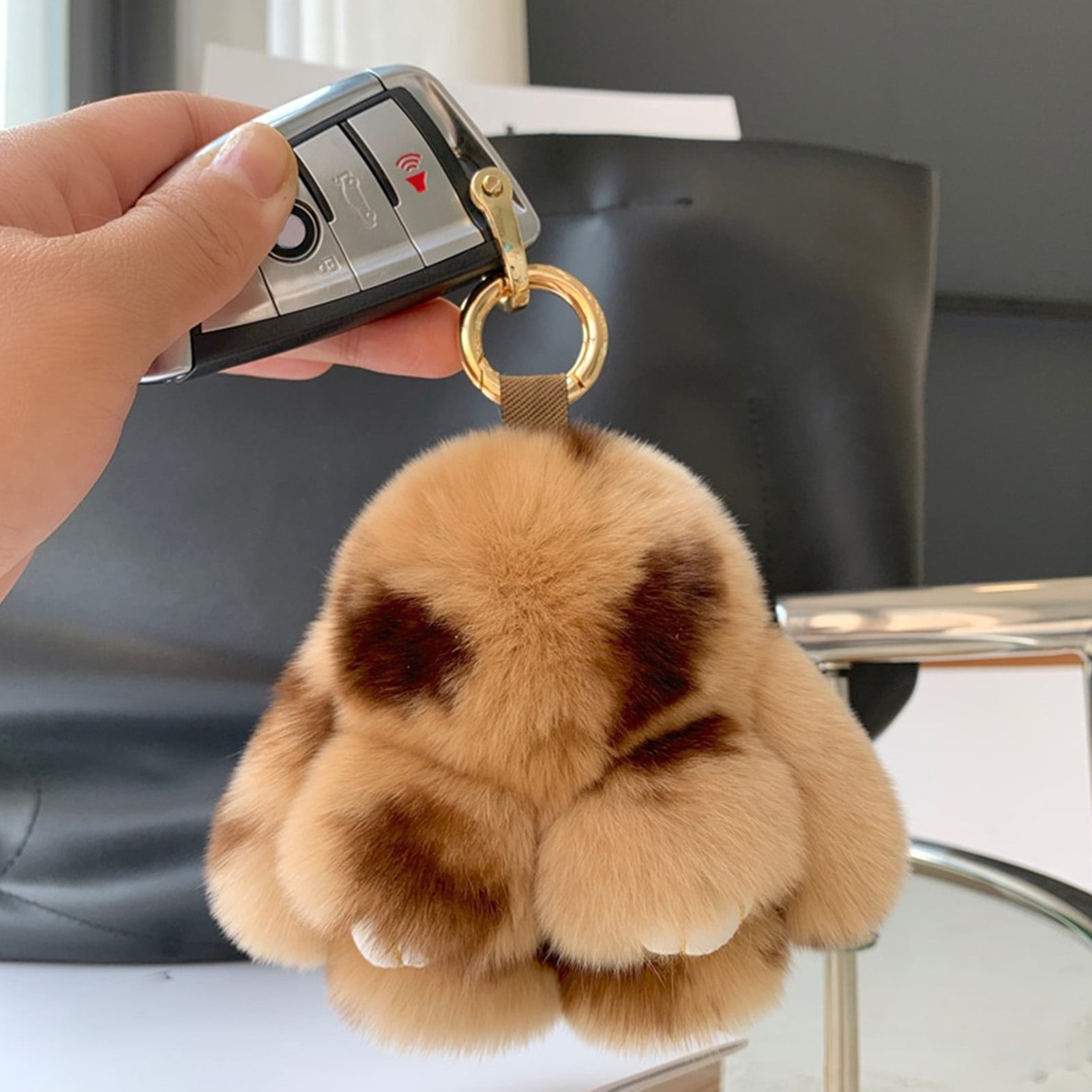 Waroomhouse Plush Rabbit Keychain Bag Accessories Rabbit Plush Pendant ...