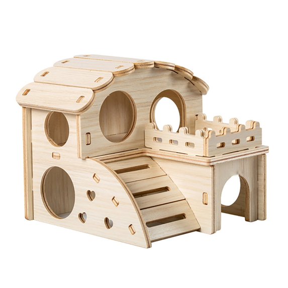 Waroomhouse Porous Breathable Hamster Toys Hamster Wooden House Swing ...