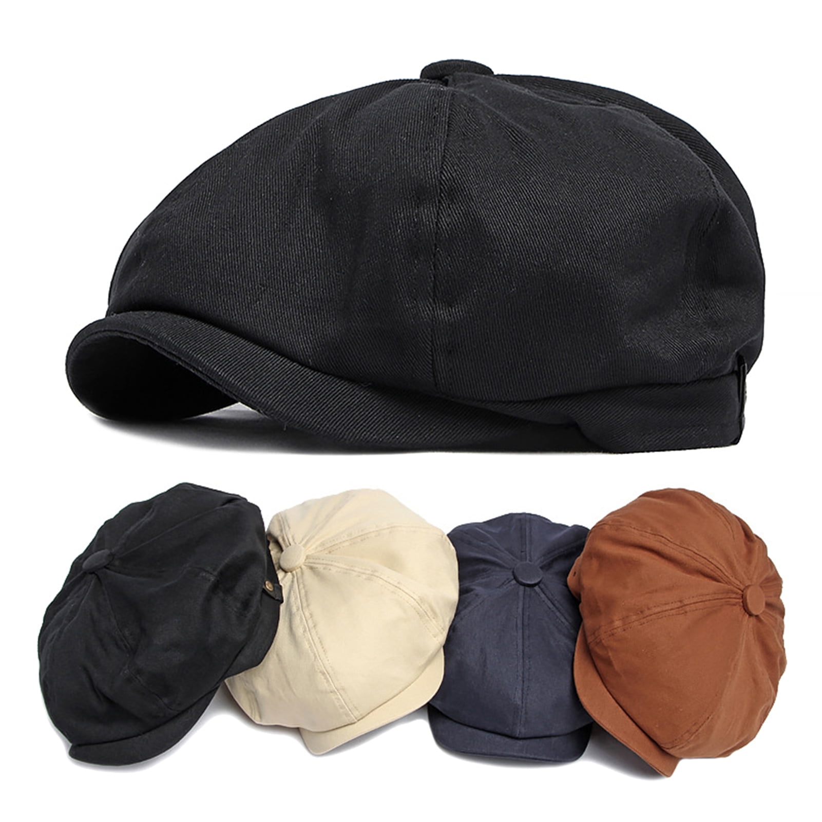 Waroomhouse Short Brim Round Dome Adjustable Beret Hat Male Retro ...