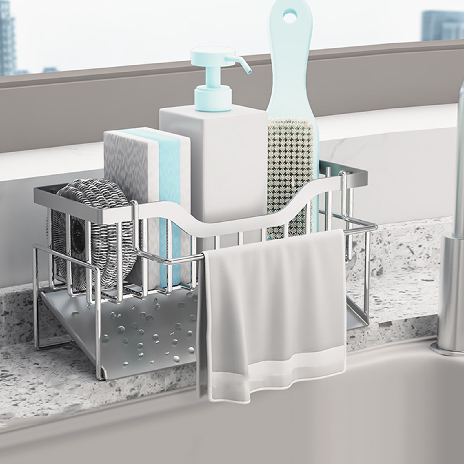 Waroomhouse Sink Drain Shelf Oblique Shape Installation-free Hollow ...