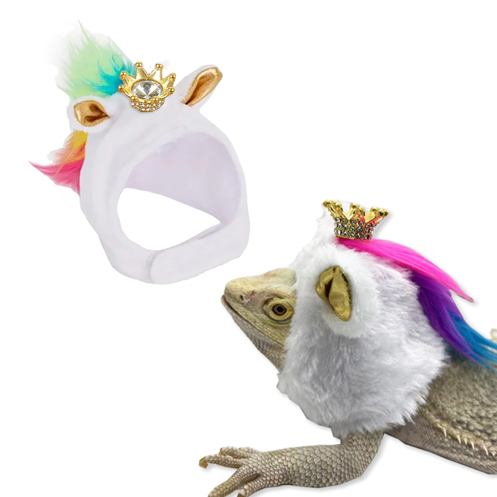 Waroomhouse Small Pet Plush Hat 3D Golden Crown Photo Props Adjustable ...