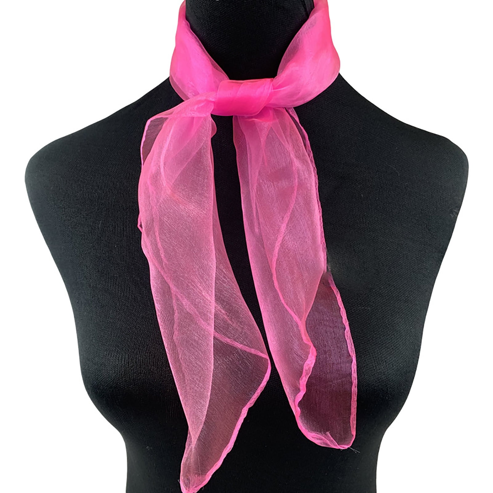 Waroomhouse Solid Color Kerchief Gauze Scarf 2 Pcs Women Kerchief ...