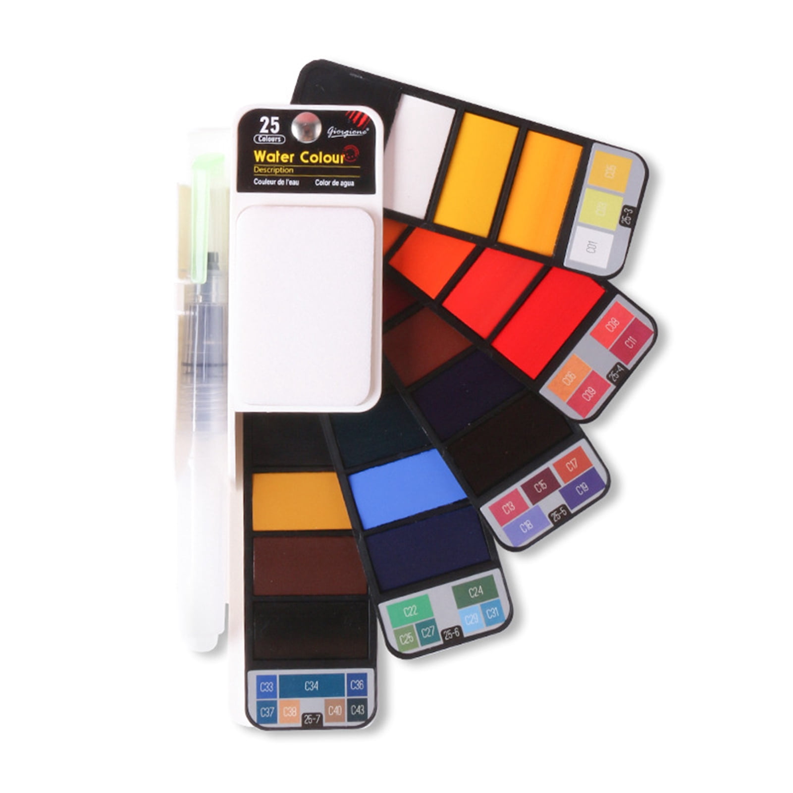 Waroomhouse Solid Watercolor Set Watercolor Paint Set Watercolor Paint with Palette Set Rich ...