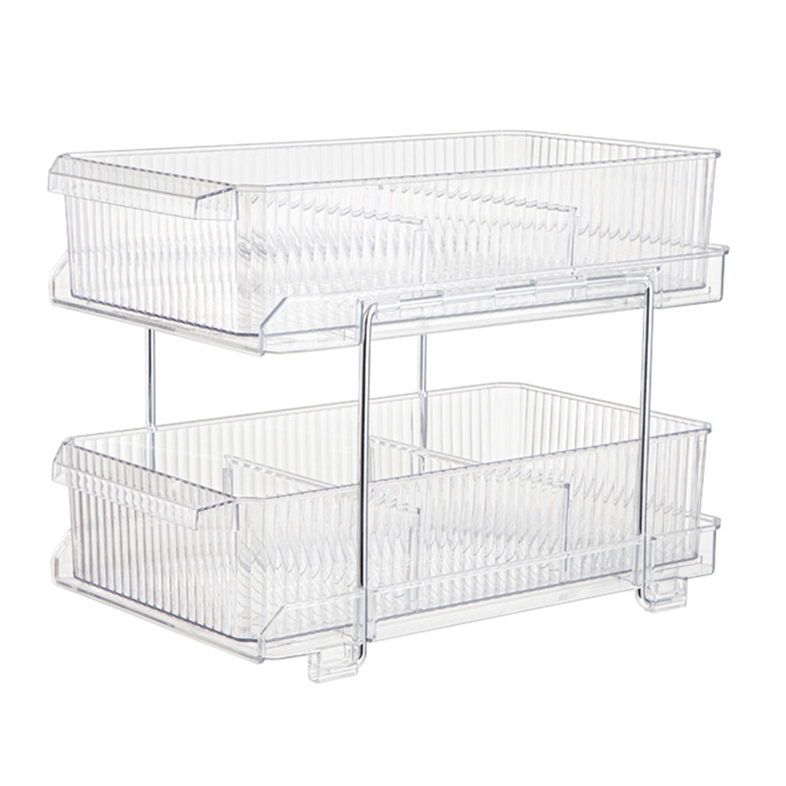 Waroomhouse Storage Rack with Movable Divider Storage Rack with Push ...
