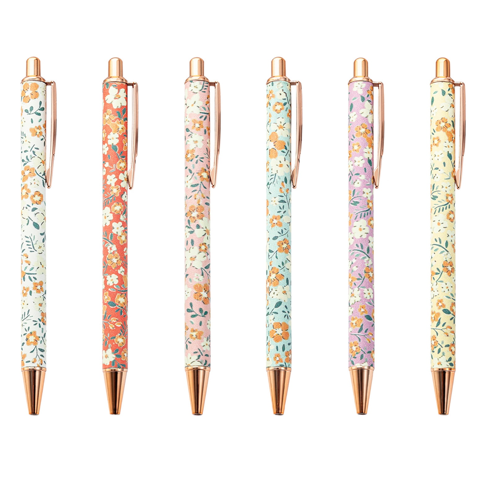 Waroomhouse Stylish Ballpoint Pen 6pcs Ballpoint Pen Floral Pattern ...