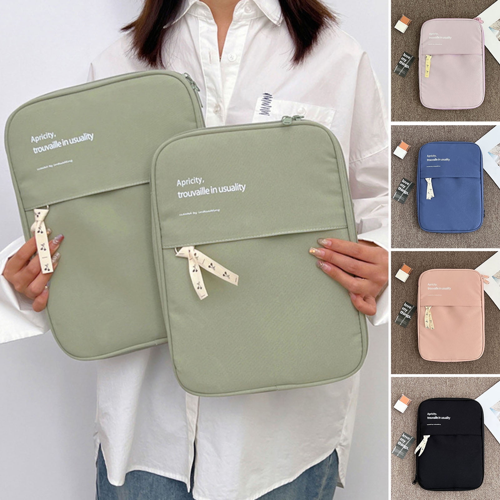Waroomhouse Tablet Bag Shock Absorption Smooth Zip Soft Lining Anti ...