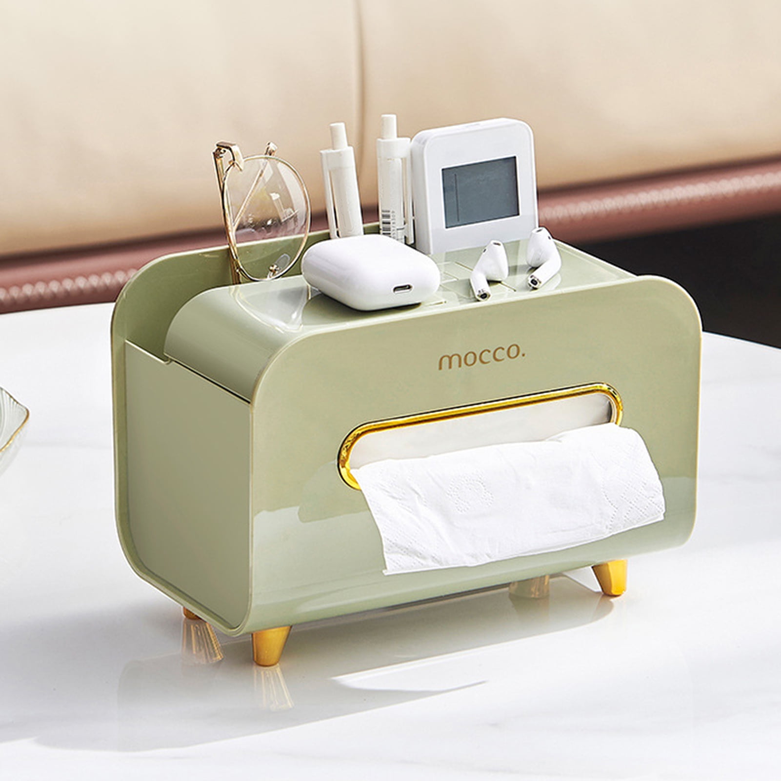 Waroomhouse Tissue Box High Capacity Multiple Grids Design Dust-proof ...