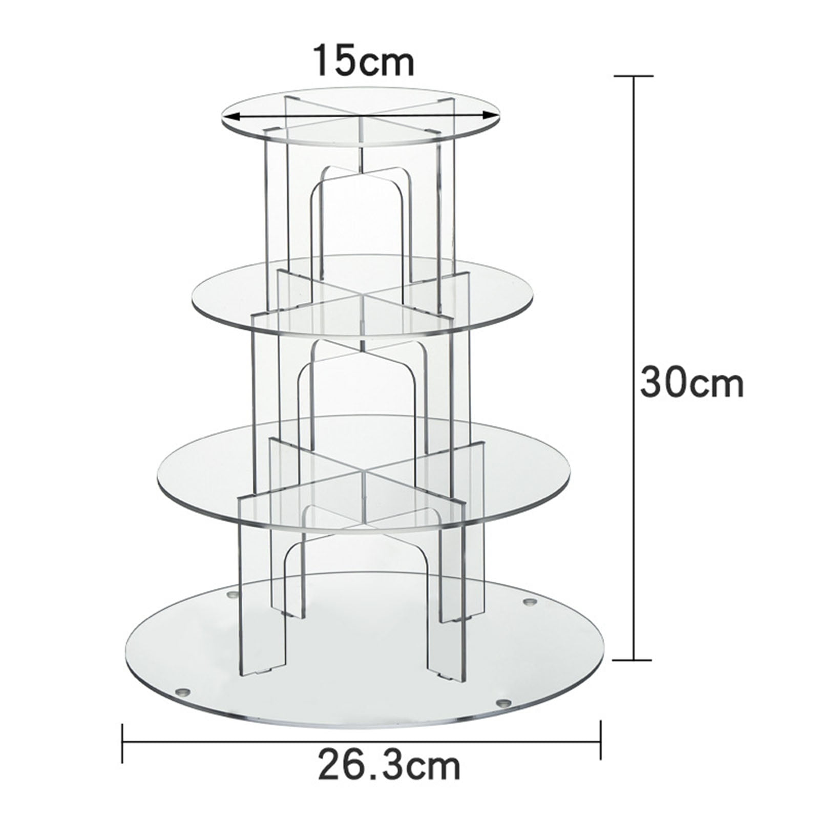Waroomhouse Transparent Dessert Stand Round Cake Stand Transparent ...