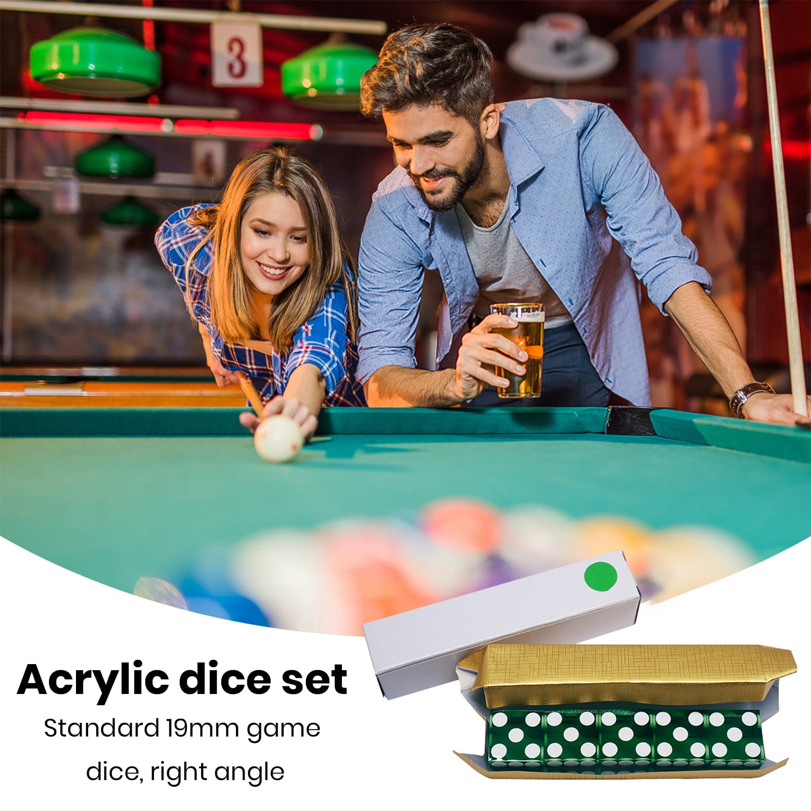 Waroomhouse Transparent Dice Set Colorful Dice Set Set of 5 Colorful ...