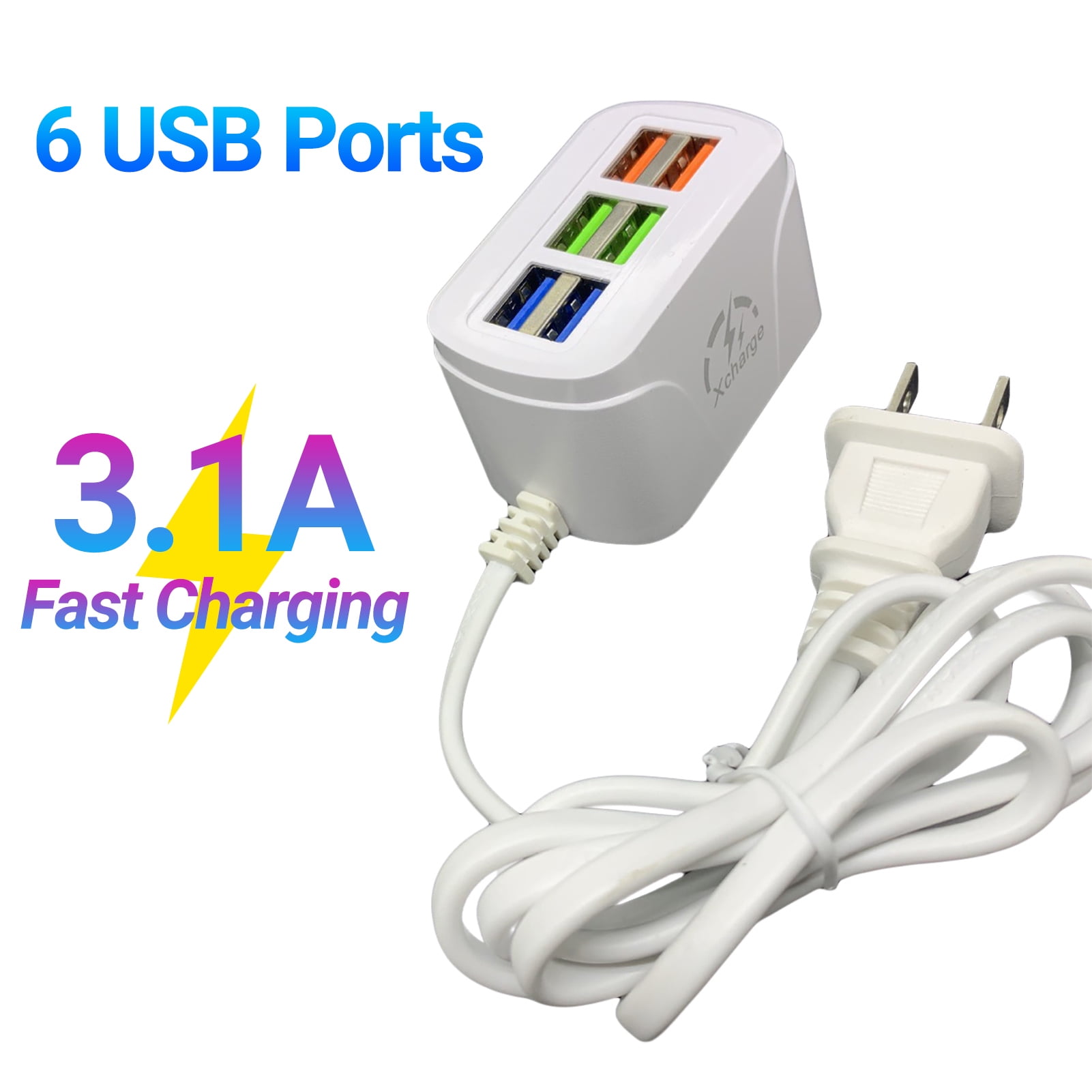 Waroomhouse USB Power Strip Multifunctional Quick Charging Plug Play 6 ...