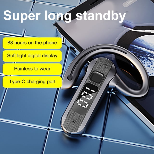 Waroomhouse Wireless Headphone Air Conduction Digital Display 300mAh ...