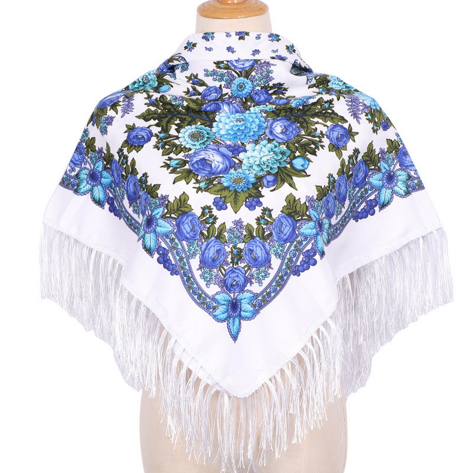 Waroomhouse Women Shawl Wrap Women Fringed Shawl Ethnic Style Floral ...