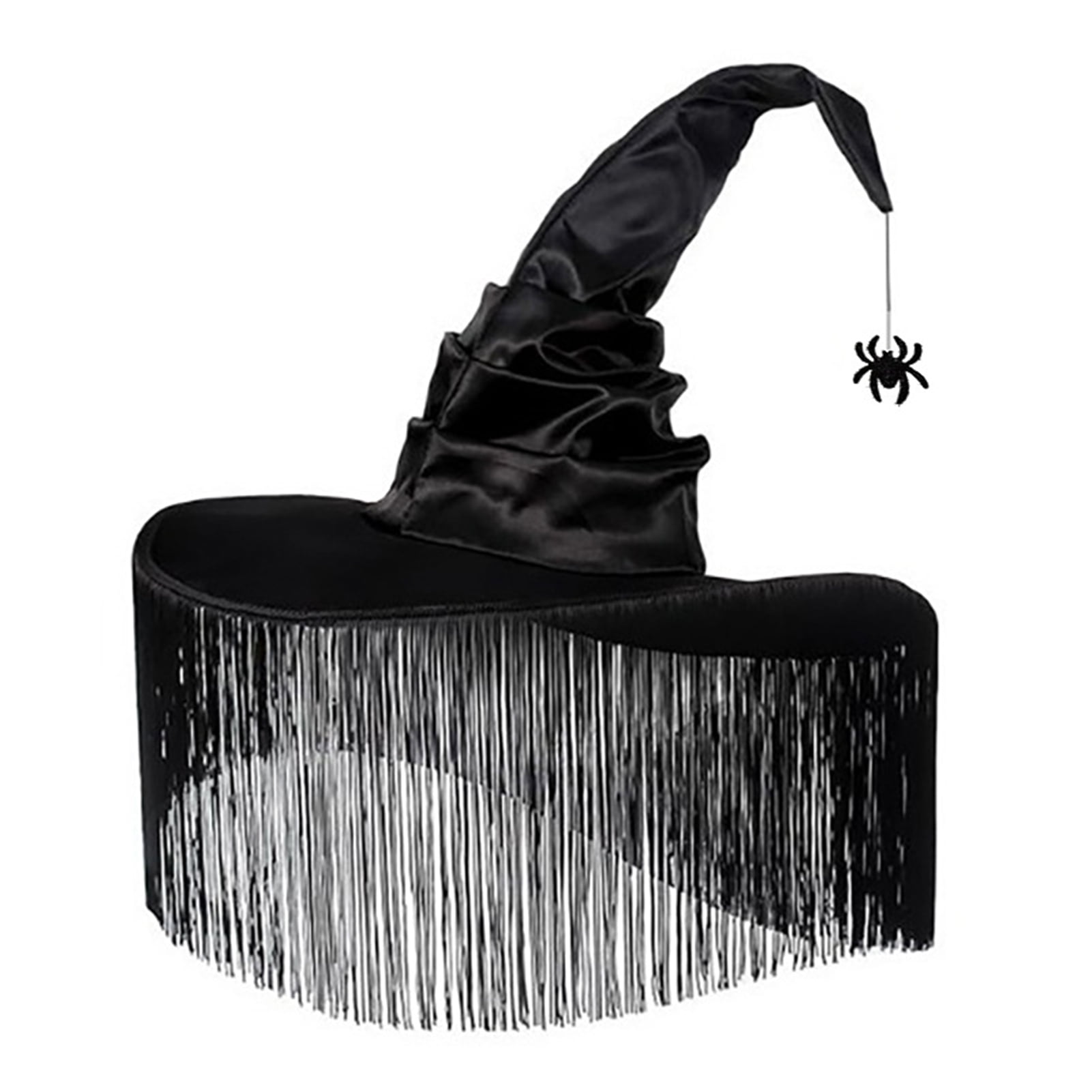 Waroomhouse Women Witch Hat Wide Brim Foldable Pleated Halloween Hat ...