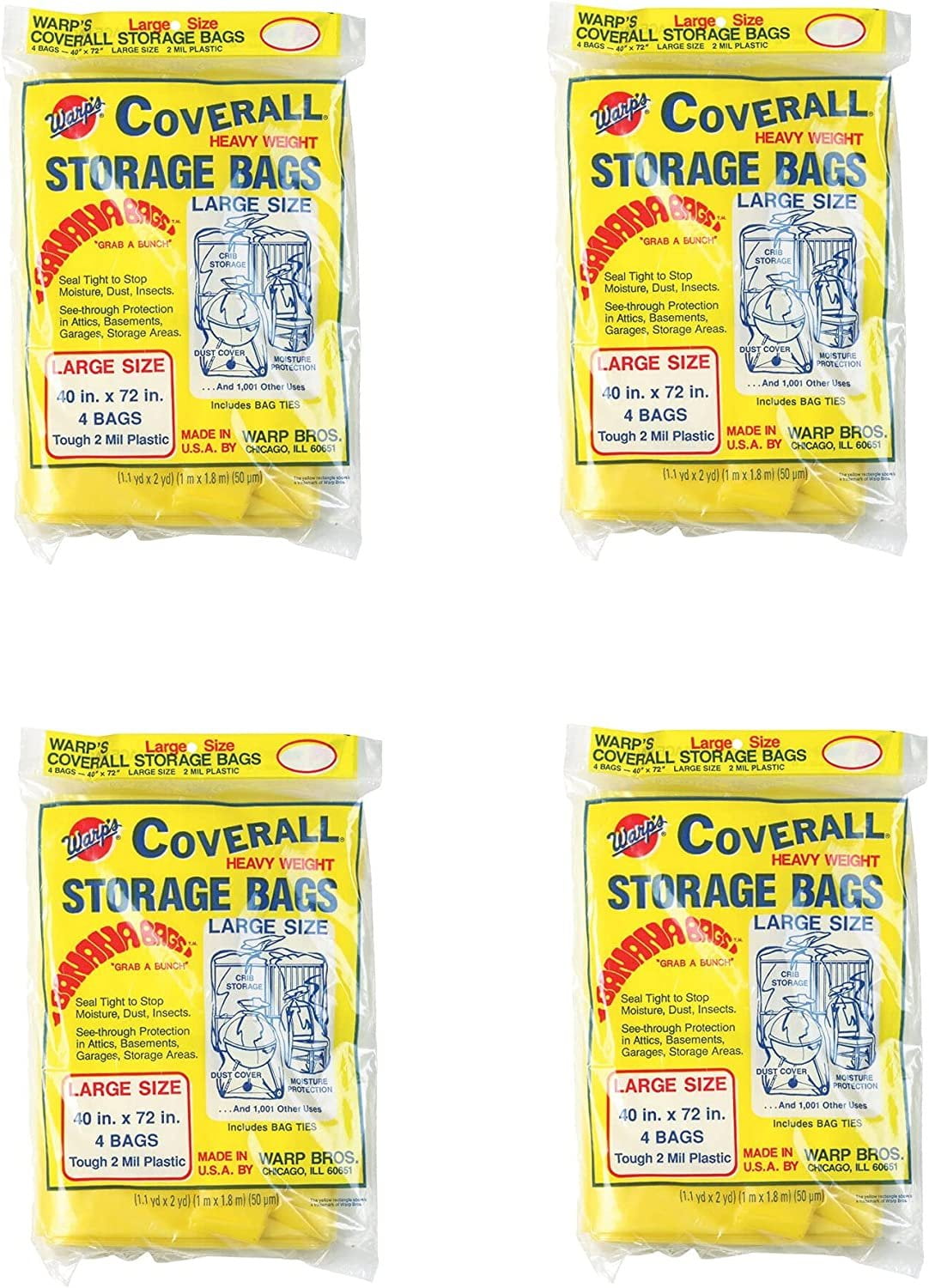 Warp Brothers 2 Set CB-40 Banana Bags Storage Bags, 40-Inches by 72 ...