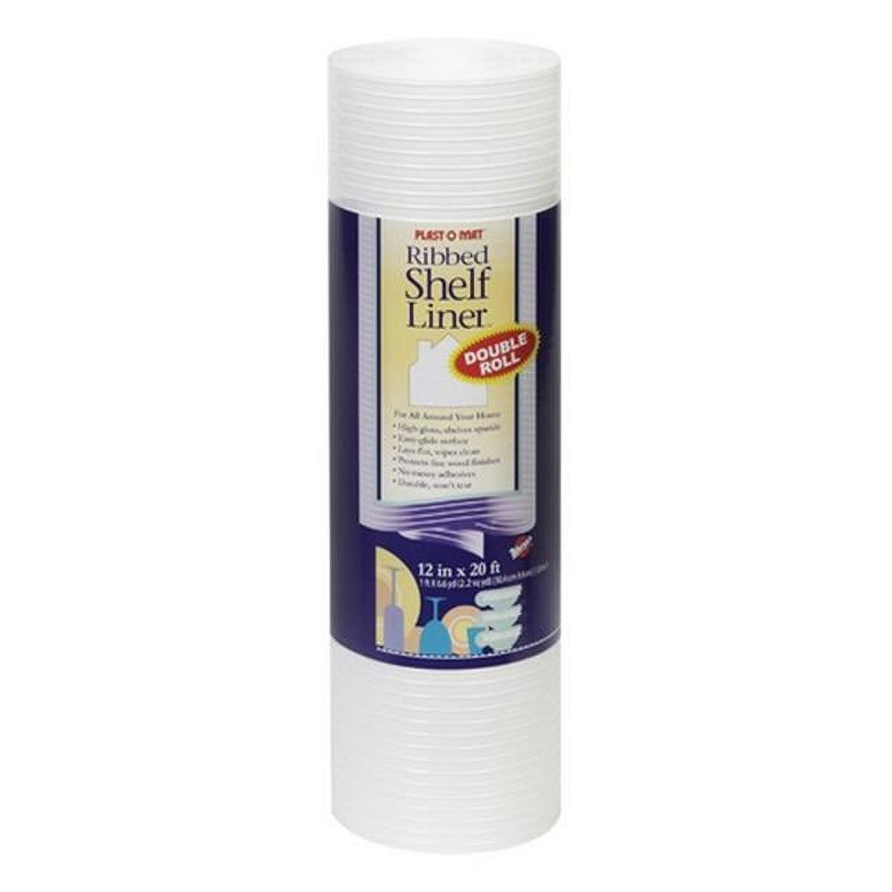 Warp's Plast-O-Mat 20 ft. L X 12 in. W White Non Adhesive Ribbed Shelf ...