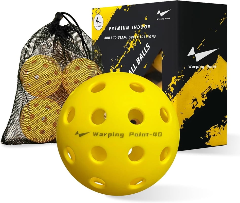 Warping Point Outdoor Pickleball Ball | 40 Holes | 4 Pack, 12 Pack ...