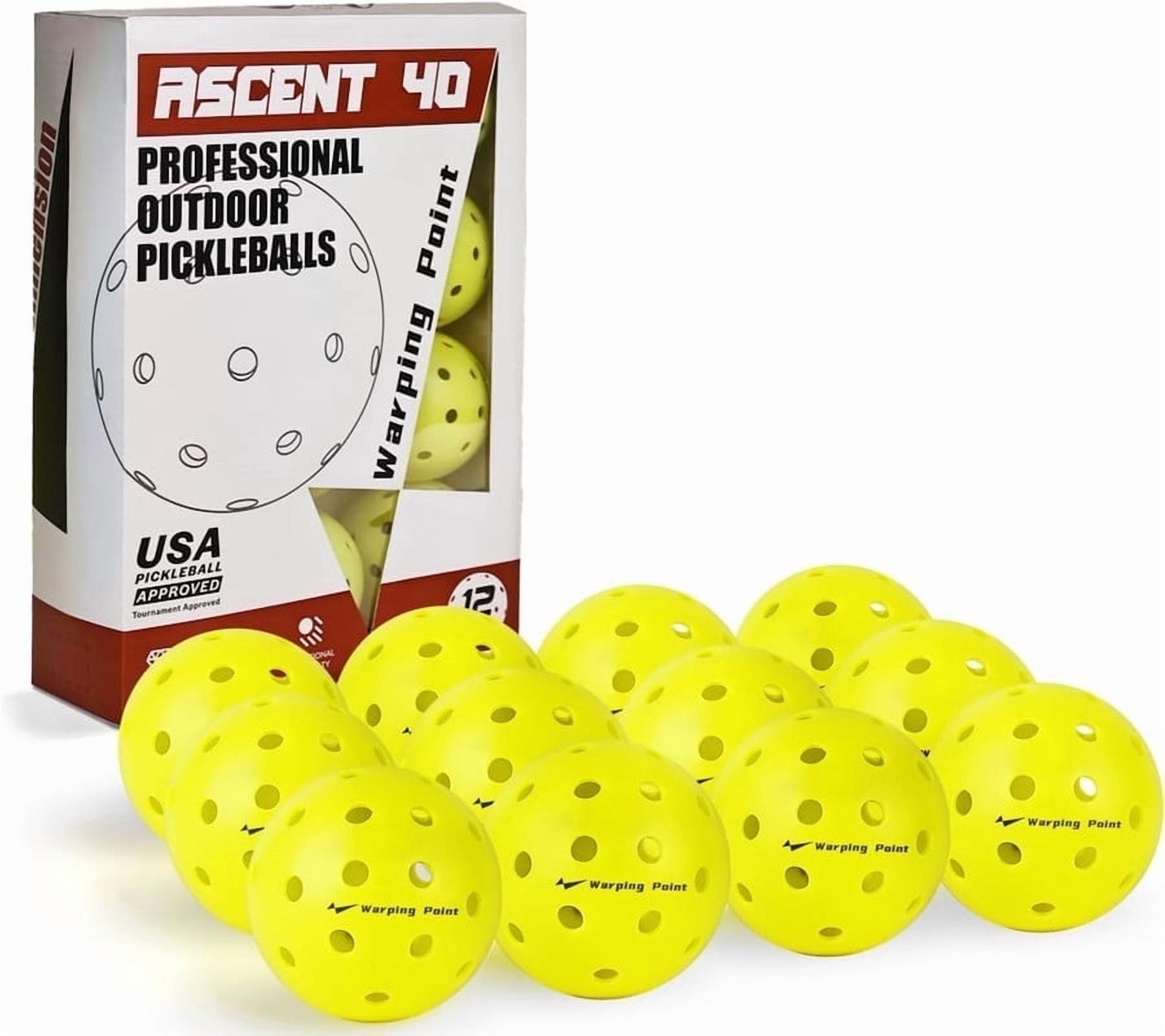 Warping Point Outdoor Pickleball Balls USAPA Approved | 12 Pack | 40 ...