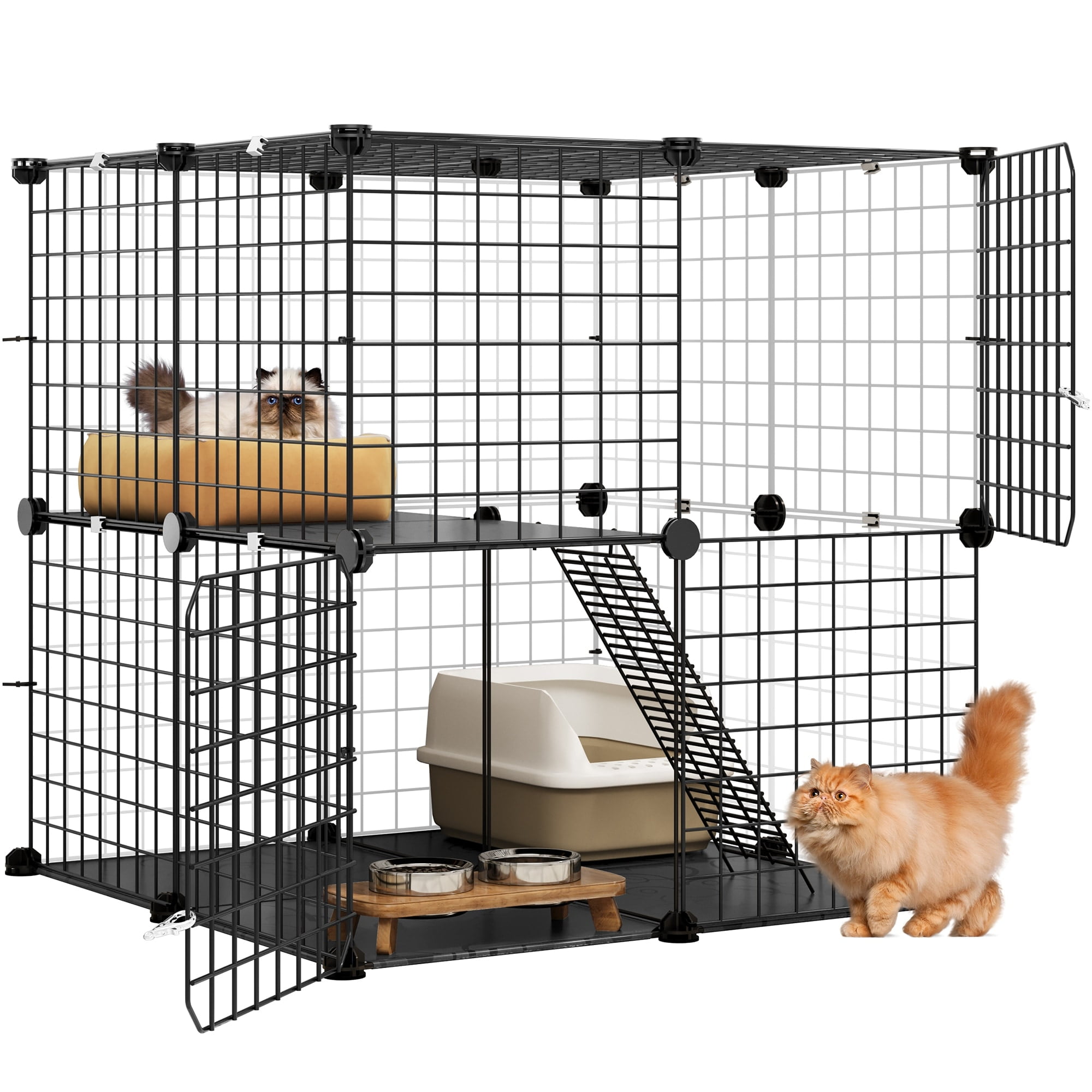 Warranty Company Moasis Reinforced 2-layer Metal Pet Cage with Doors ...